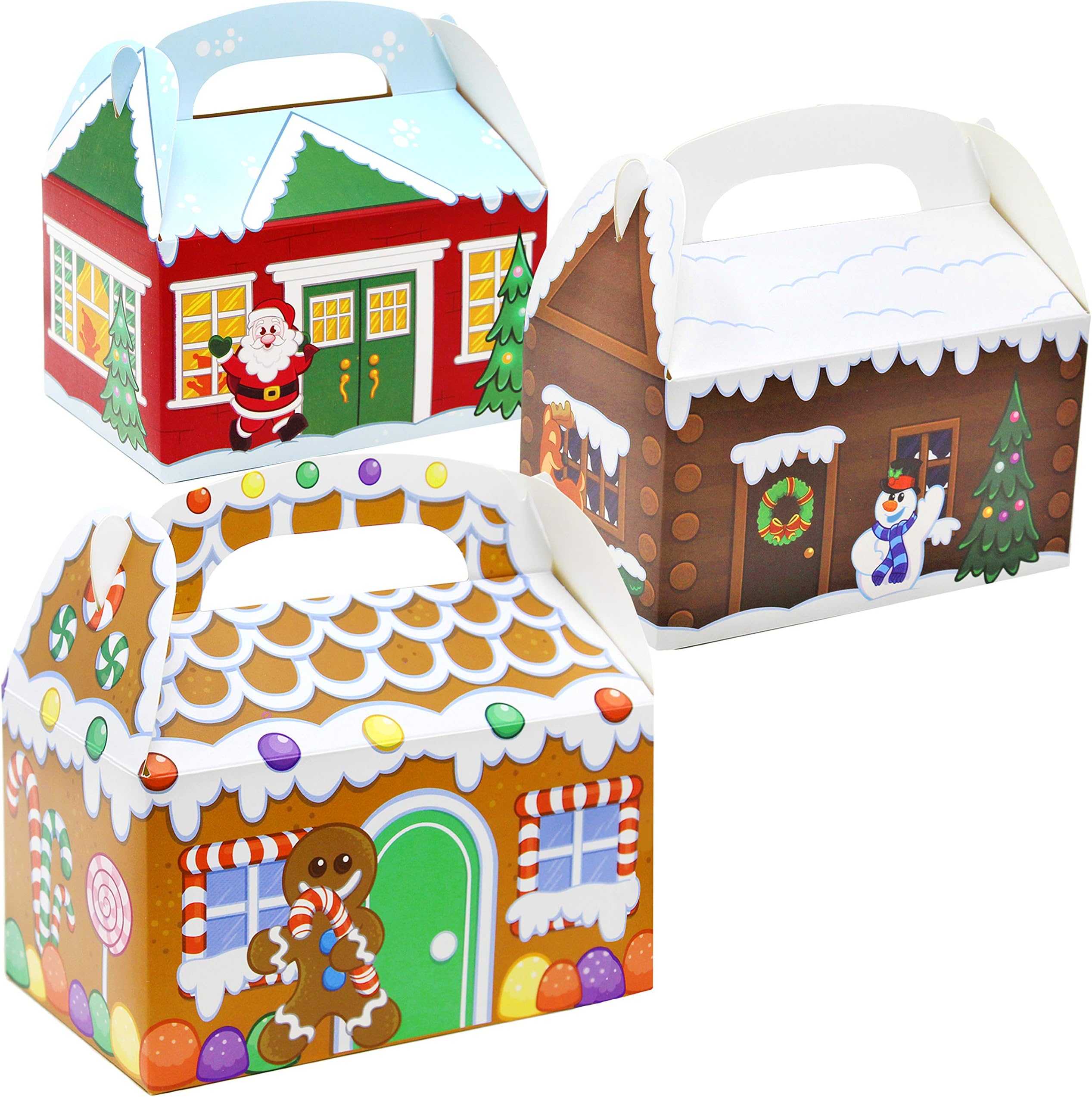 Amazon.com: JOYIN 24 PCS 3D Christmas House Cardboard Treat Boxes for ...