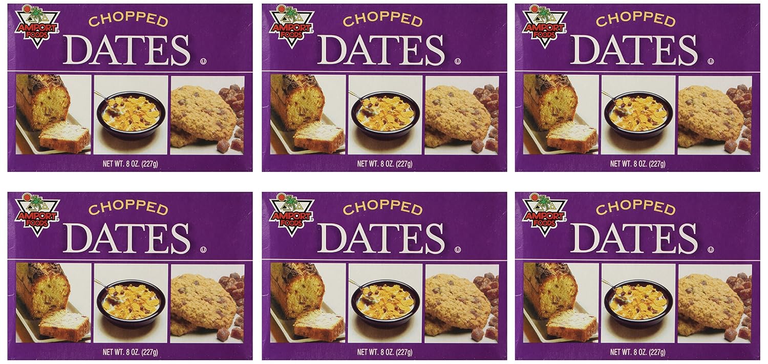 Amazon.com: Chopped Dates Amport Foods 8 Oz (Pack of 6) : Grocery ...