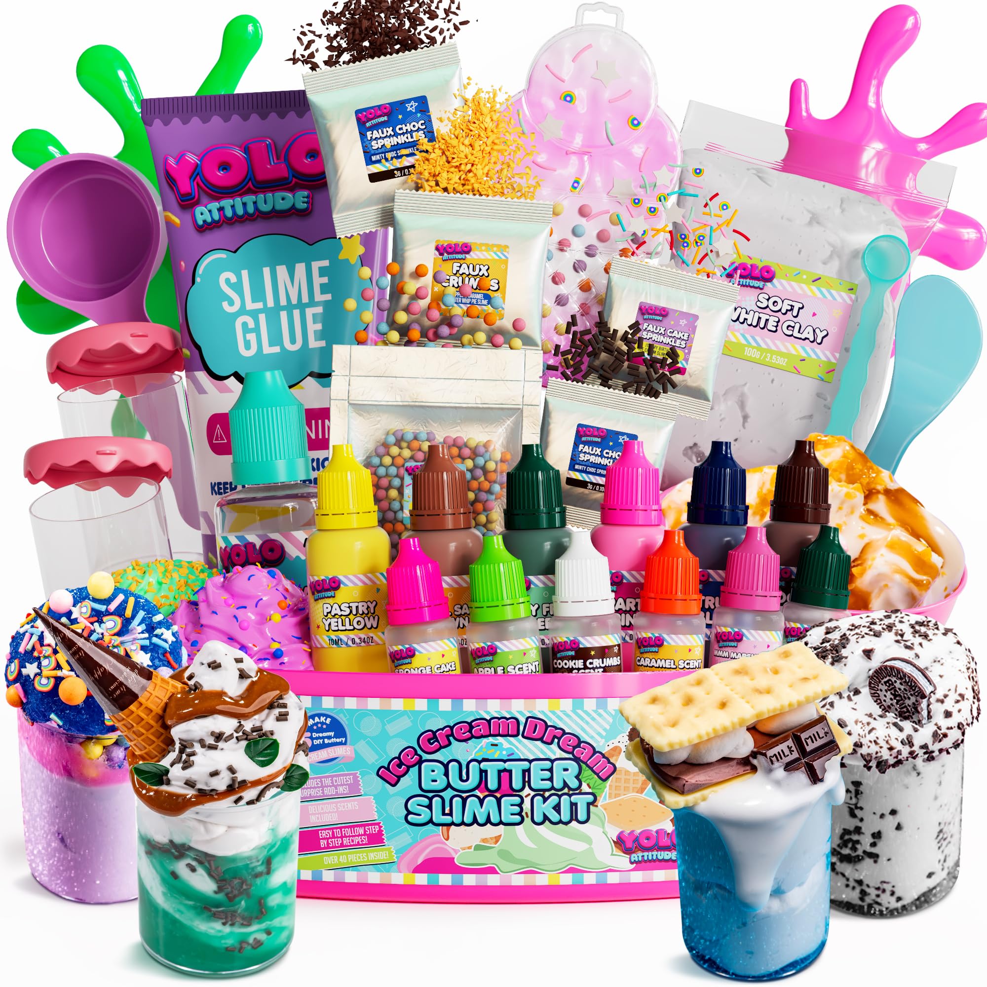 Amazon.com: Ice Cream Slime Kit for Girls - Butter Slime Making Kit ...