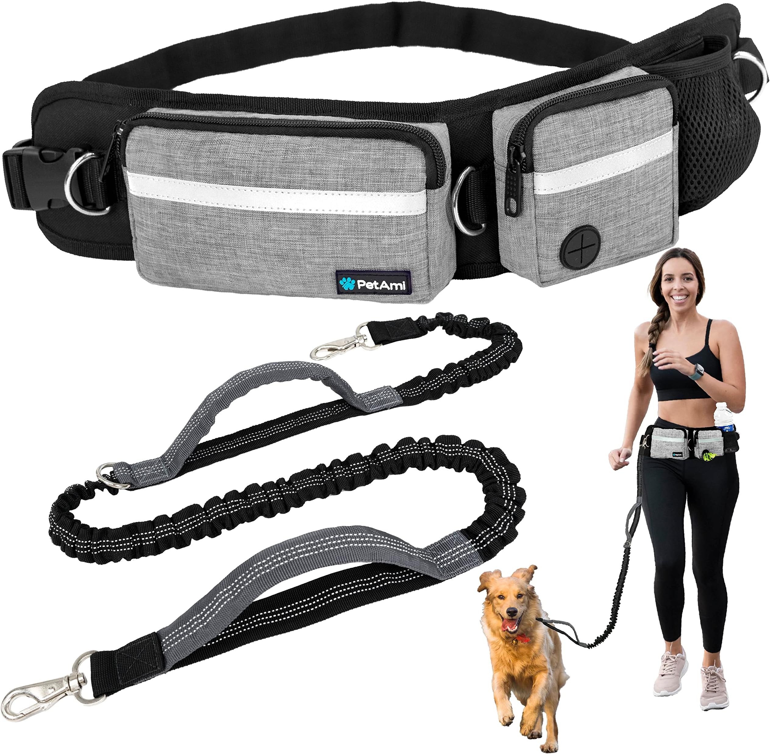 Amazon.com : PetAmi Hands Free Dog Leash, Dog Running Leash Belt Bag ...