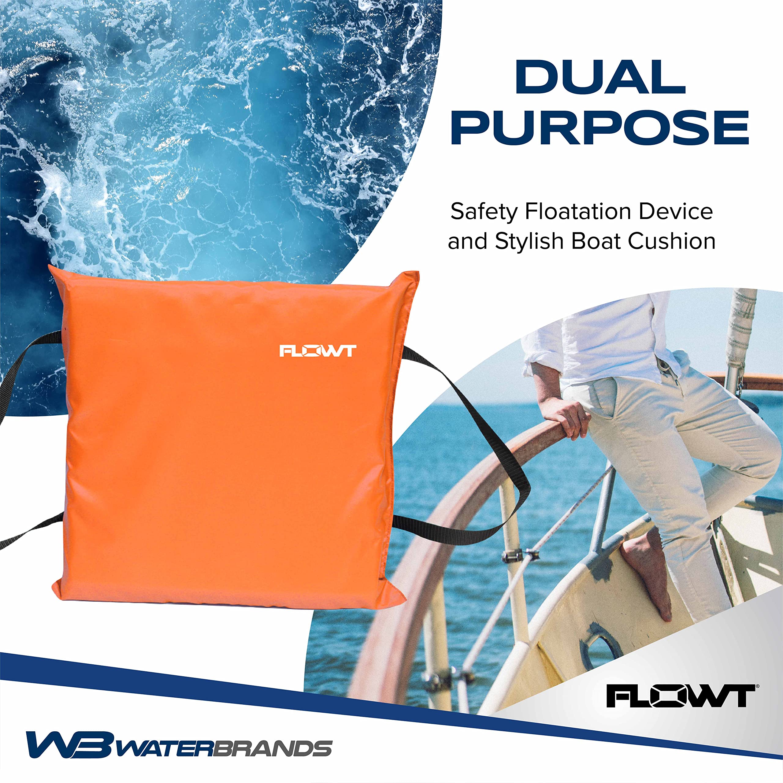 Snapklik.com : Flowt Boat Seat Cushion And Throw Cushion For Boat ...