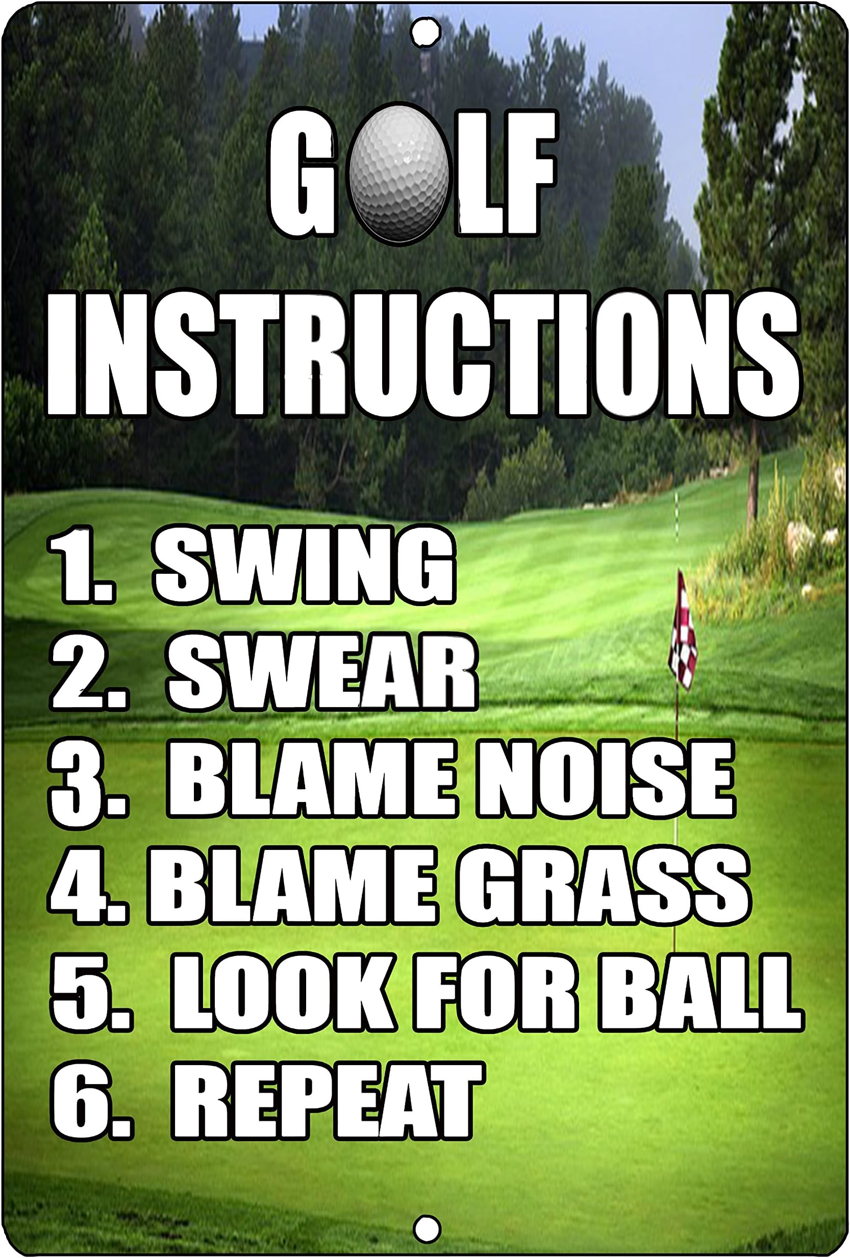 Amazon.com: Funny Golf Ball Metal Tin Sign Wall Decor Man Cave Bar ...