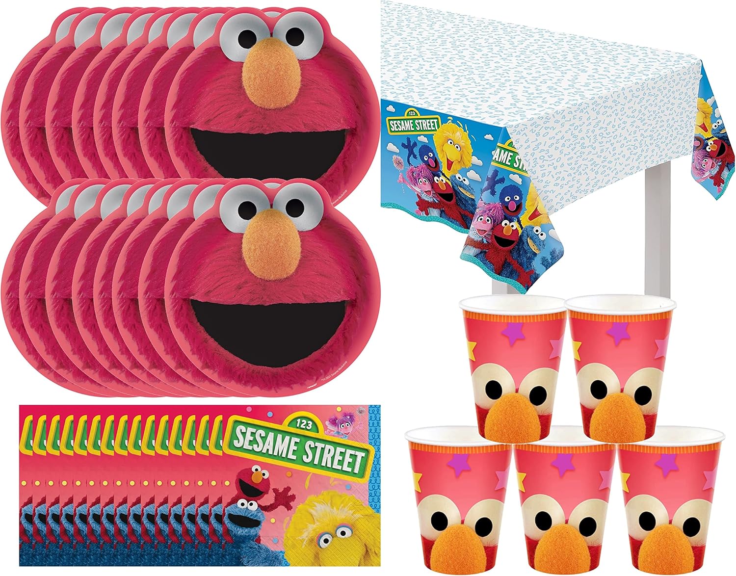 Amazon.com: MSS Sesame Street Birthday Party Supplies Bundle Pack for ...