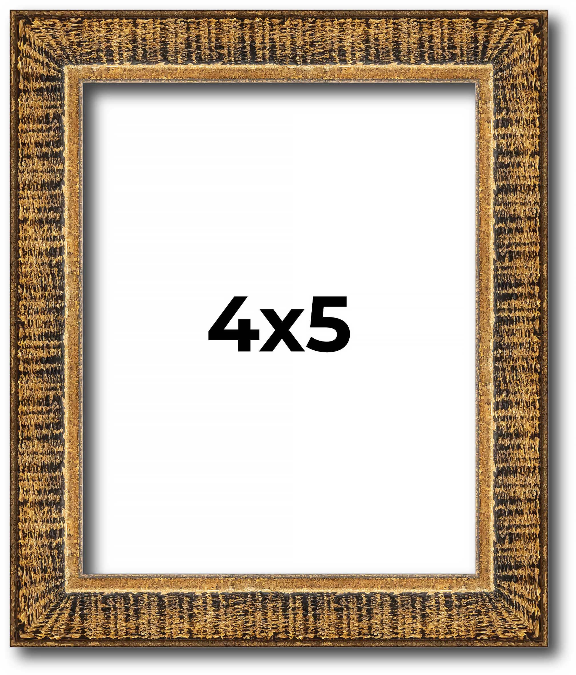 Amazon.com - 4x5 in Frame Gold Kingsley Distressed Solid Wood Picture ...