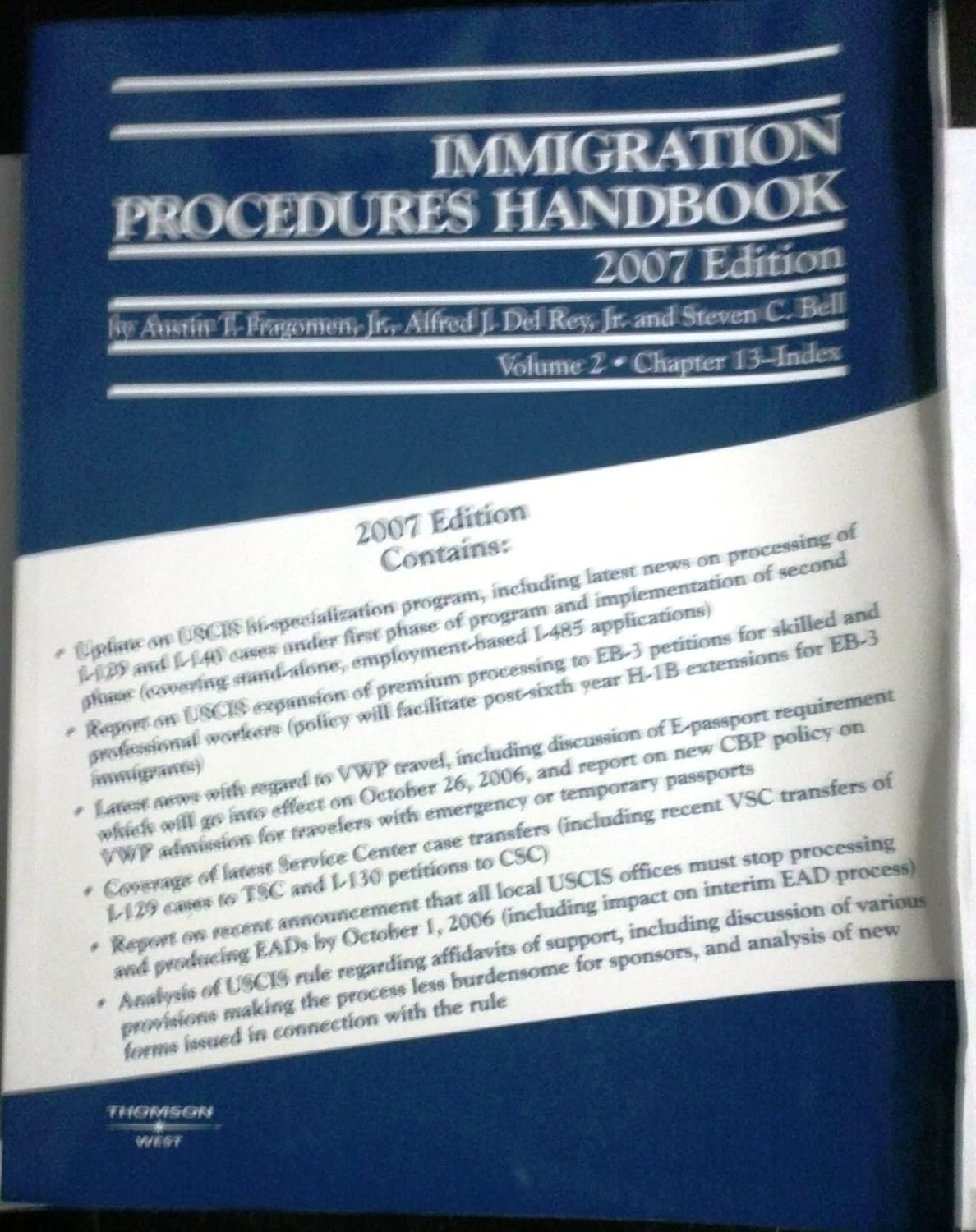 Immigration Procedures Handbook Supplement to 2007 Edition: Jr. Austin ...