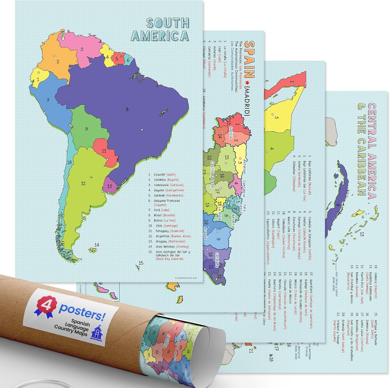 Amazon.com: Spanish Language Country Maps for the Classroom - Spain ...