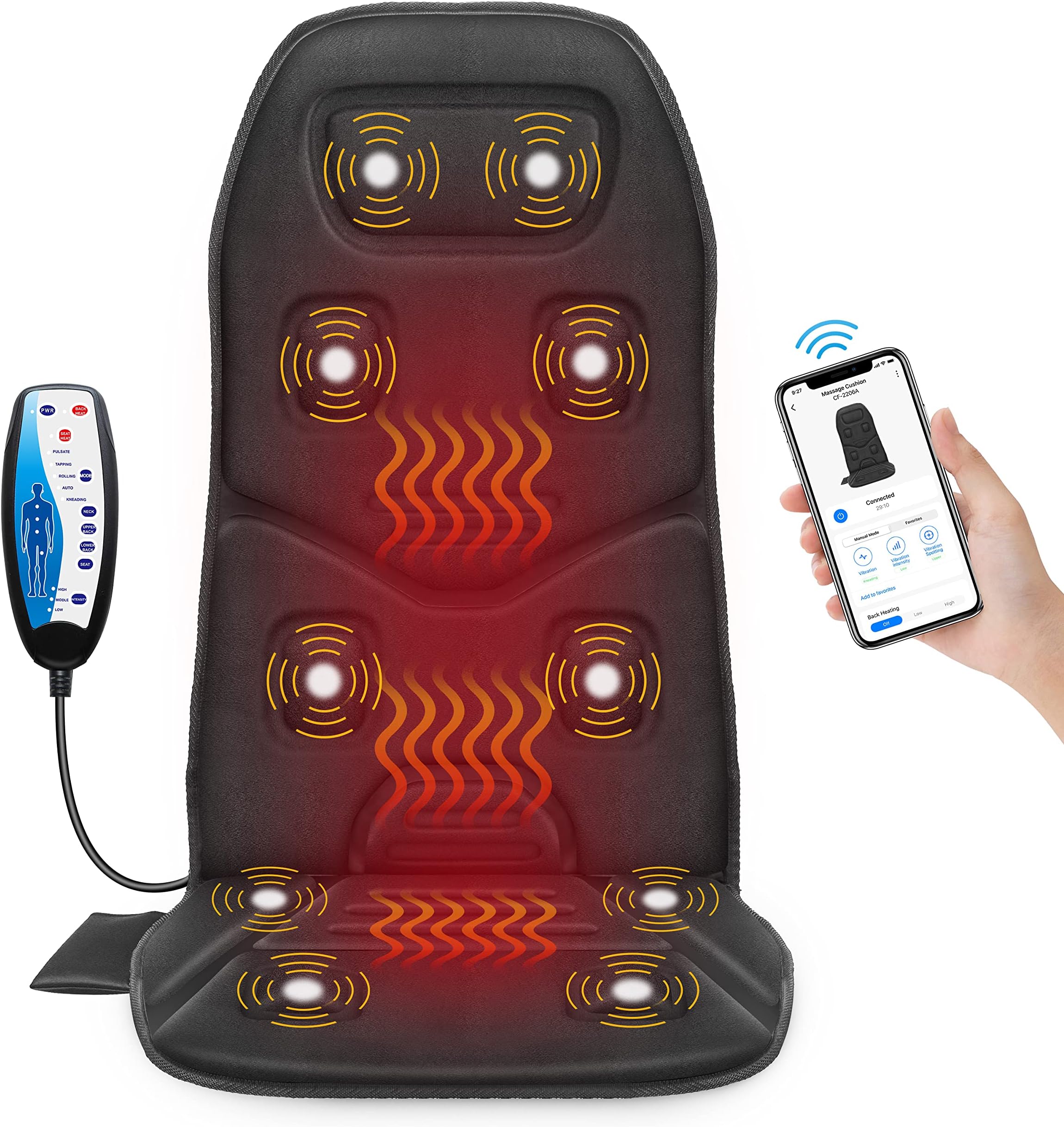 Amazon.com: ERGOMASTER Vibration Massage Seat Cushion with Heat 10 ...