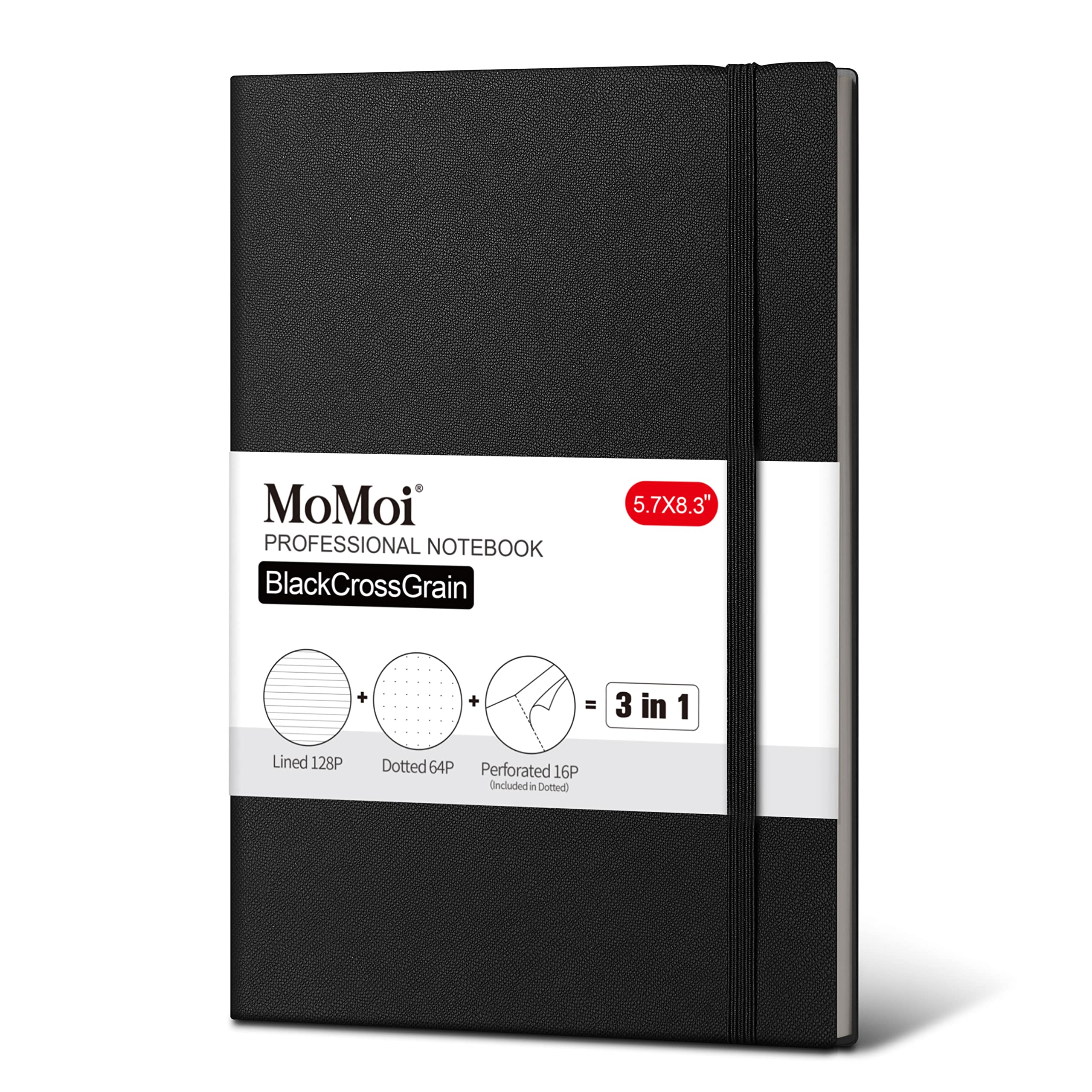 Momoi Classic Journal Notebook, Lined &Dotted, 100gsm Thick Paper, 192 ...