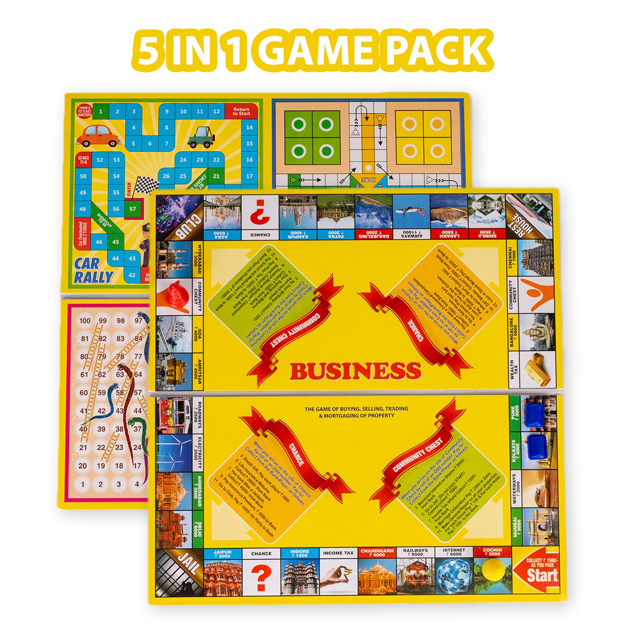 Buy Ratna's 5 in 1 Business Game Junior with Money Notes | Fun Board ...