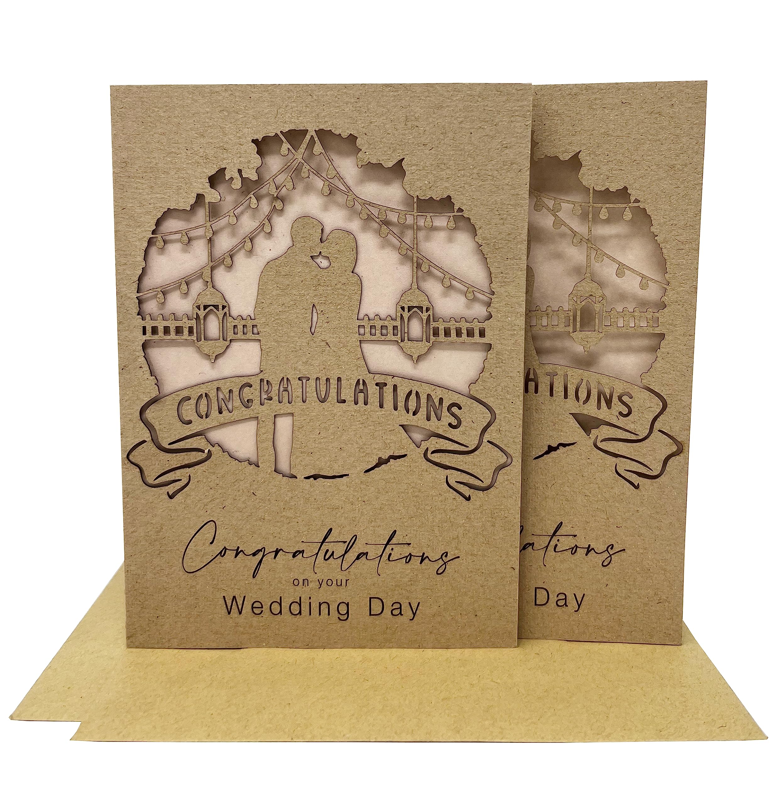 Laser Engraving Wedding Laser Cut Floral Invitation With "Wedding" In