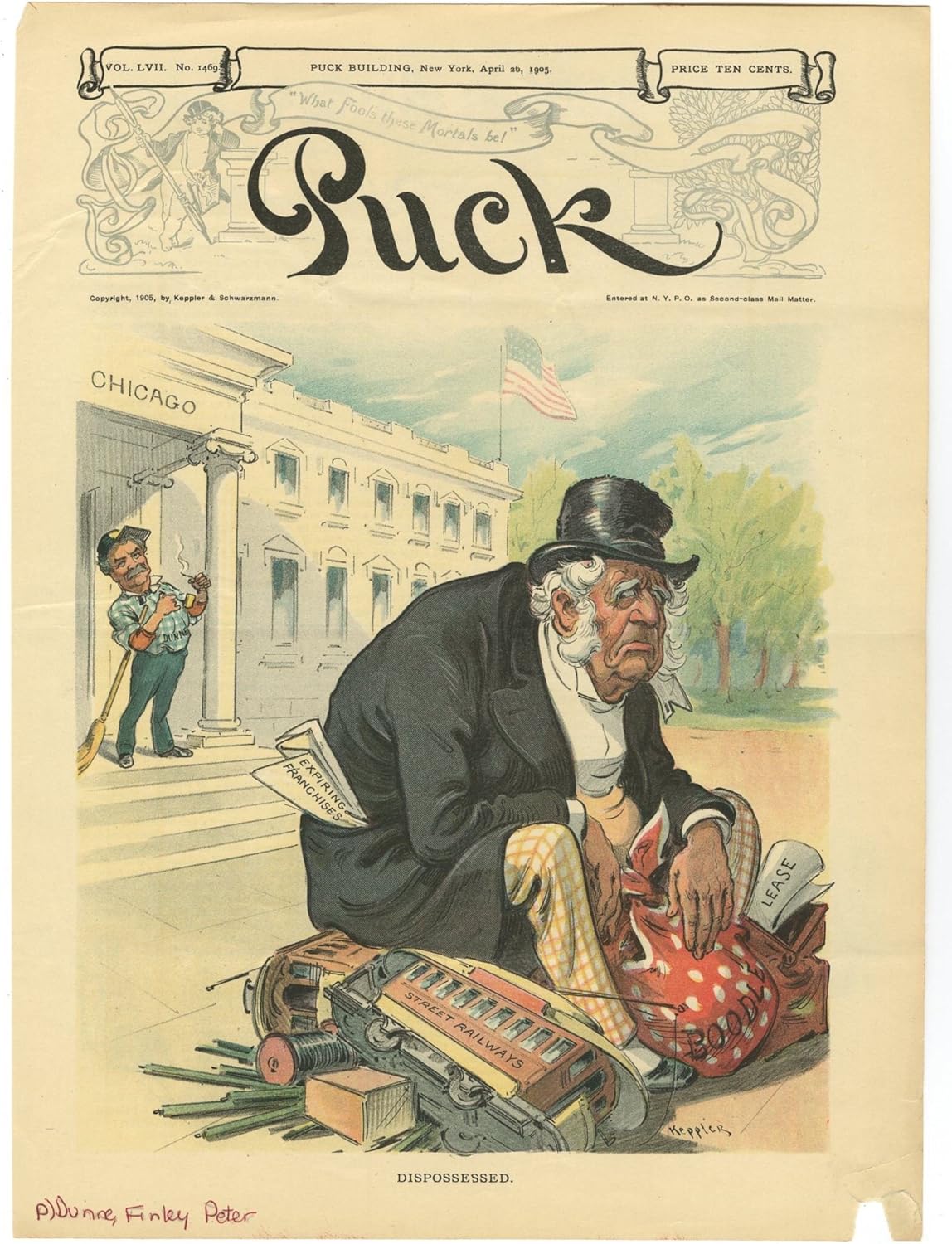 Puck Magazine Cover - Vintage April 26, 1905 Issue - Finley Peter Dunne ...