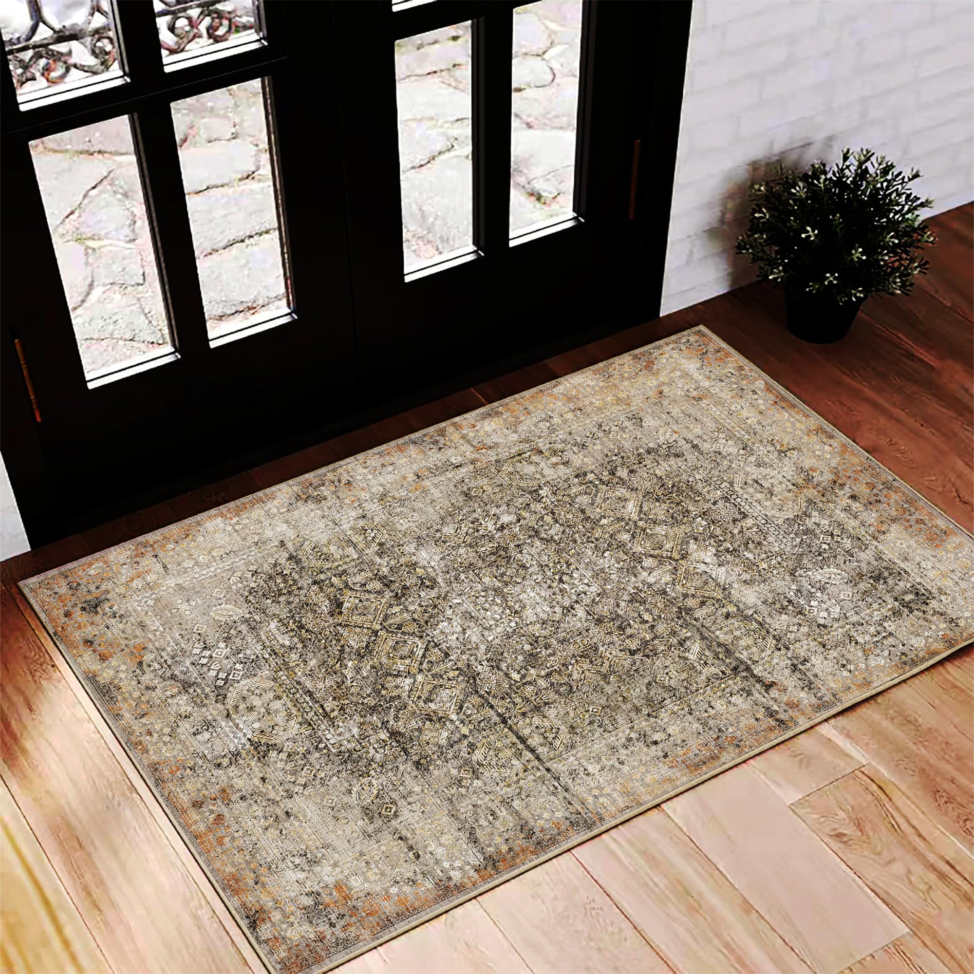 Amazon.com: CHAMPLANT Area Rug 2'x3' Washable Door Mat Vintage ...