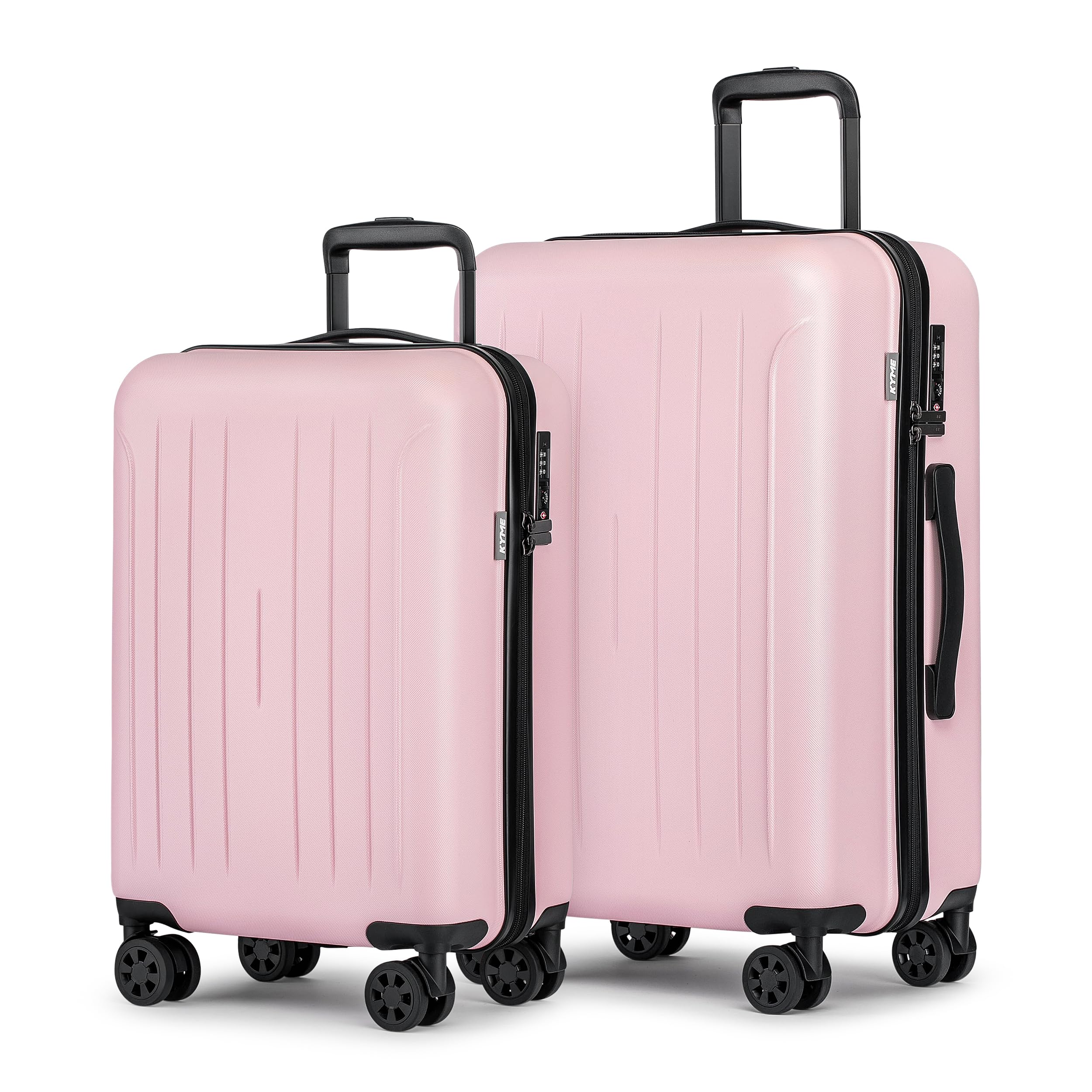 Amazon.com | KYME Pink Luggage Sets, Suitcase With Double Spinner ...