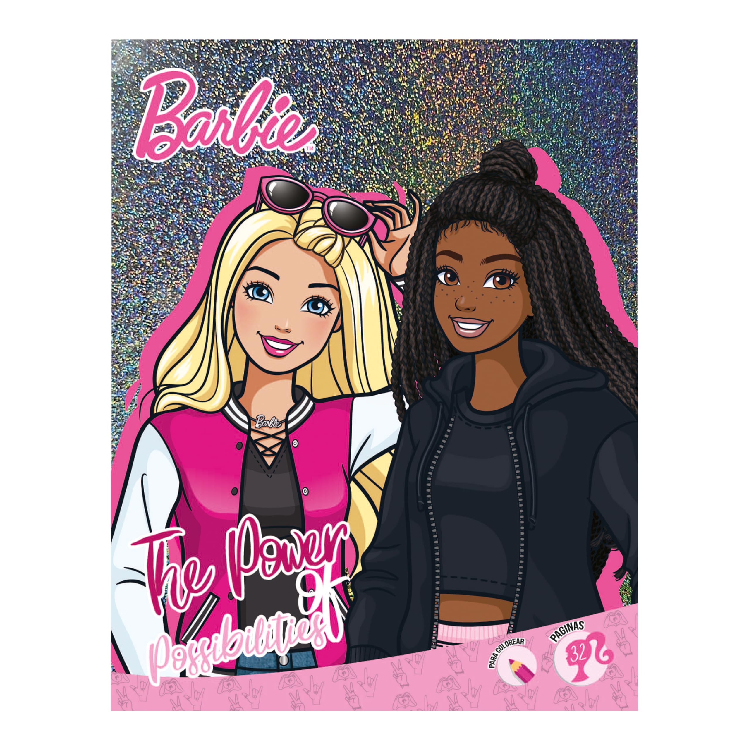 Libro Para Colorear Con Portada Holográfica Barbie 32 Páginas : Great ...