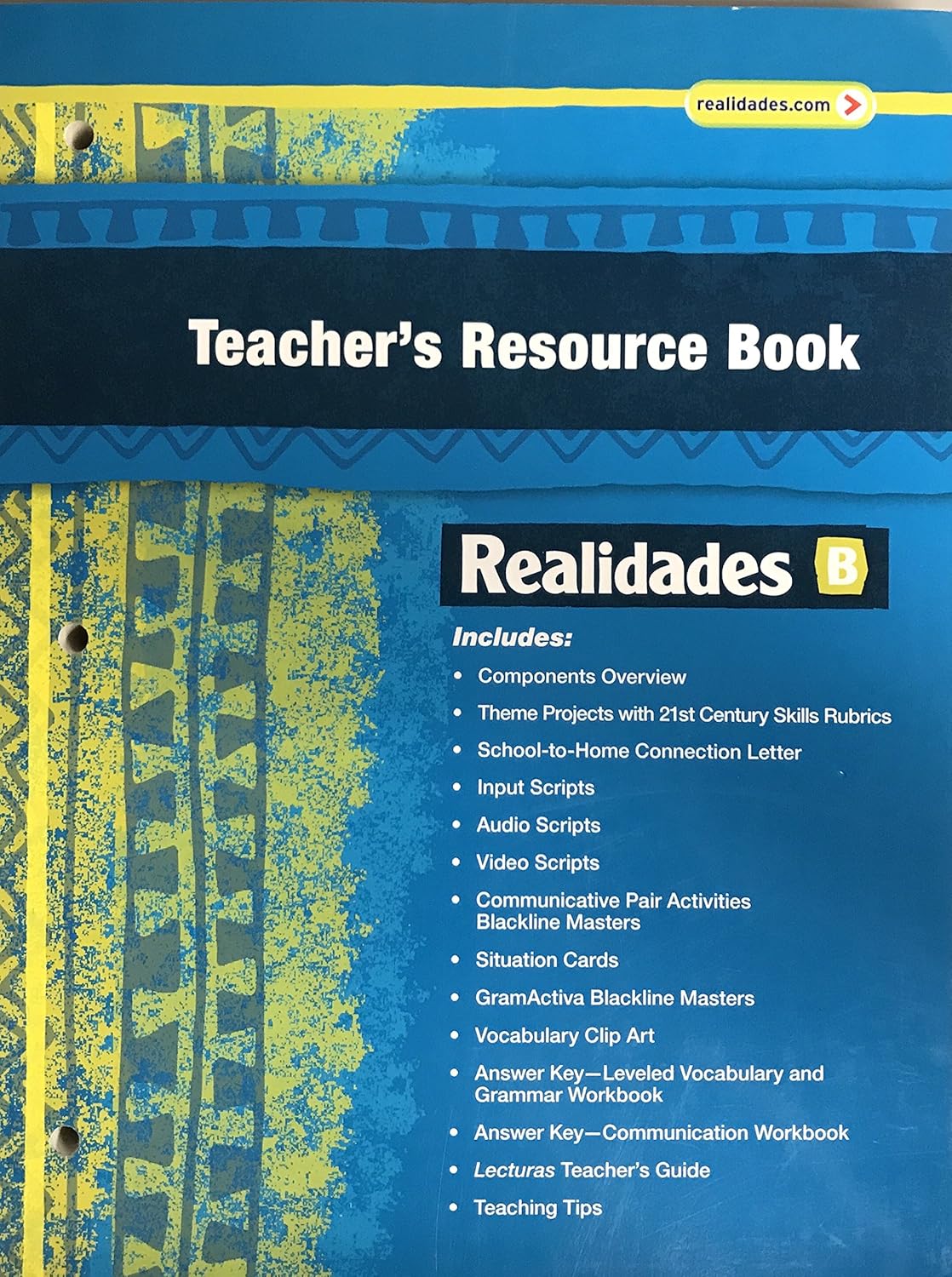 Teachers Resource Book Realidades B Temas 5-9: 9780133203738: Amazon ...