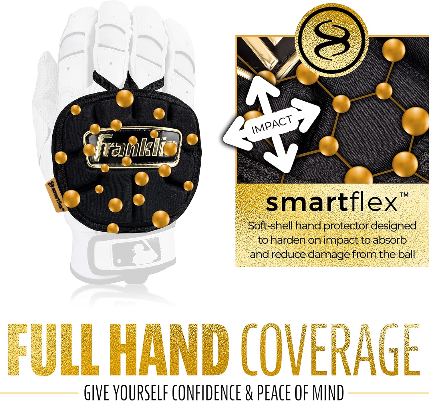Franklin Sports Baseball Hand + Wrist Guard – PRT LG Series Adult Hand ...