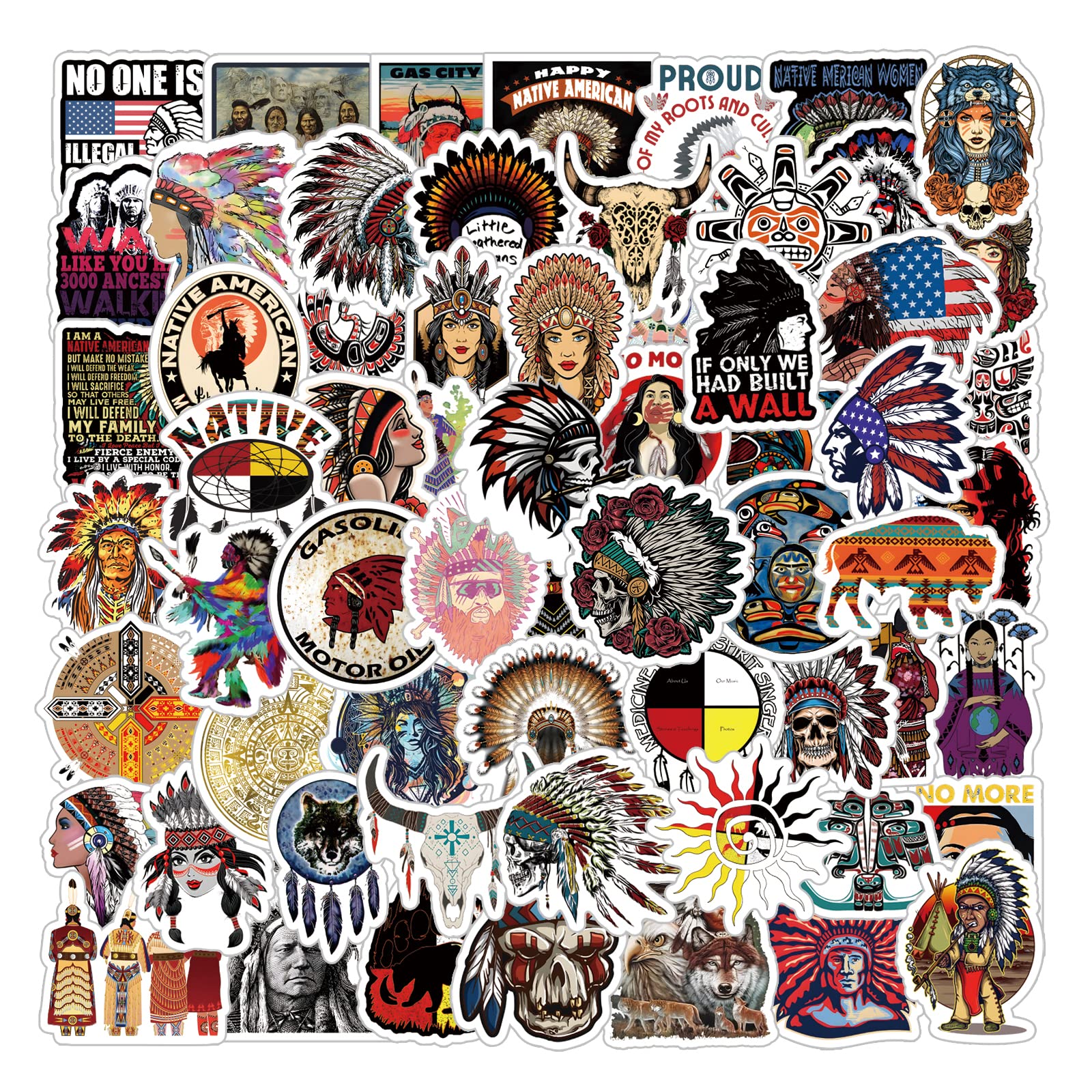 Amazon.com: 63Pcs Native American Indian Stickers Pack, Aesthetic Vinyl ...