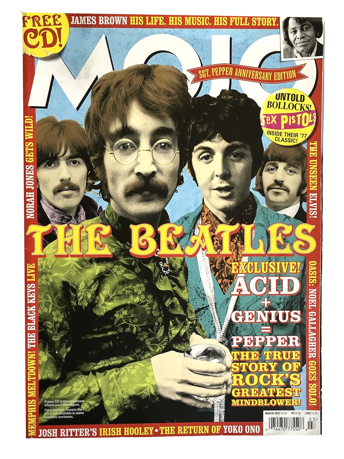 MOJO MAGAZINE, MARCH 2007, NO. 160 (THE BEATLES SGT. PEPPER ANNIVERSARY ...