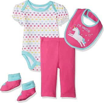 Amazon.com: BON BEBE Baby Girls' 4 Pc Pant Set with Bib Lapshoulder ...