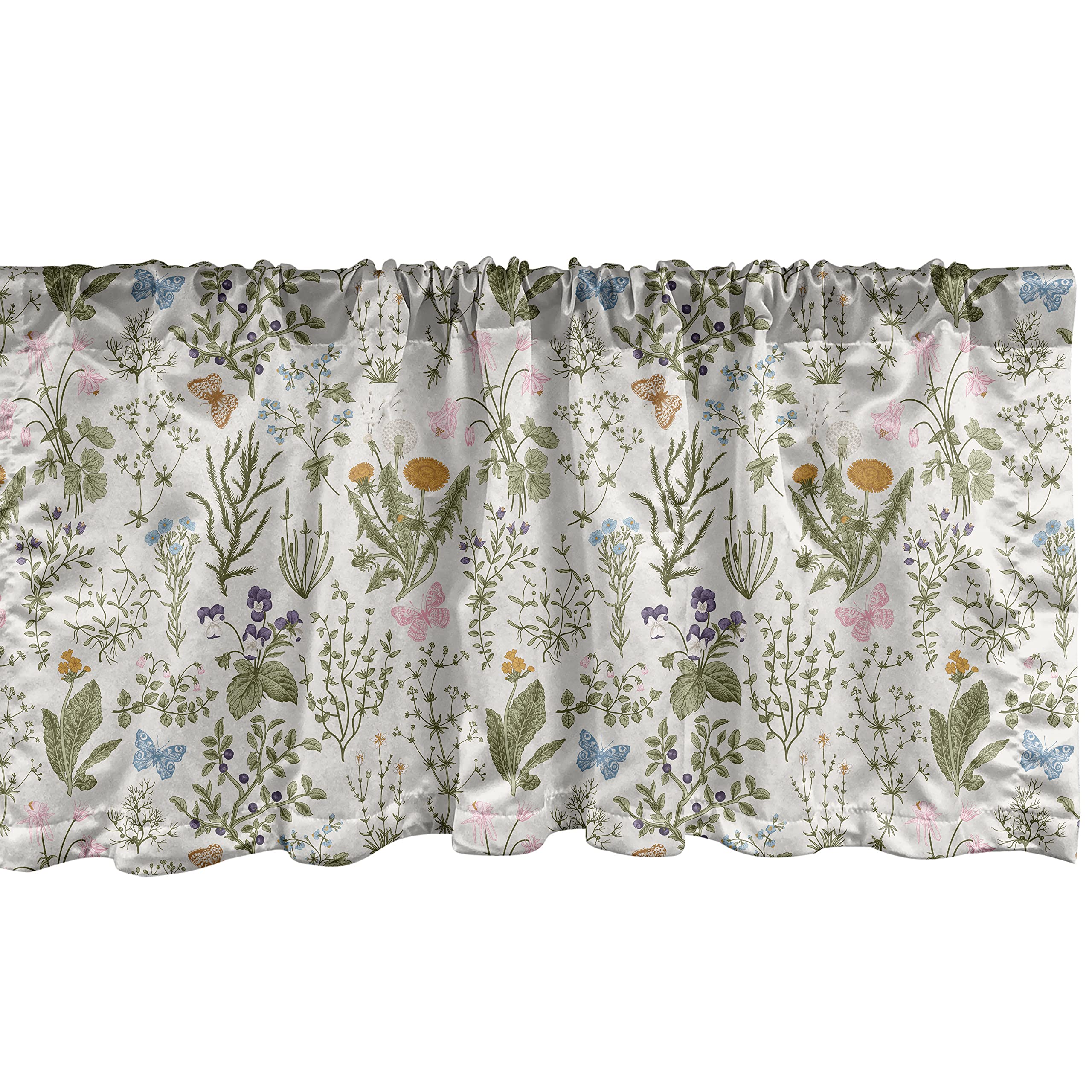 Amazon.com: Ambesonne Vintage Window Valance, Garden Art Nature Theme ...