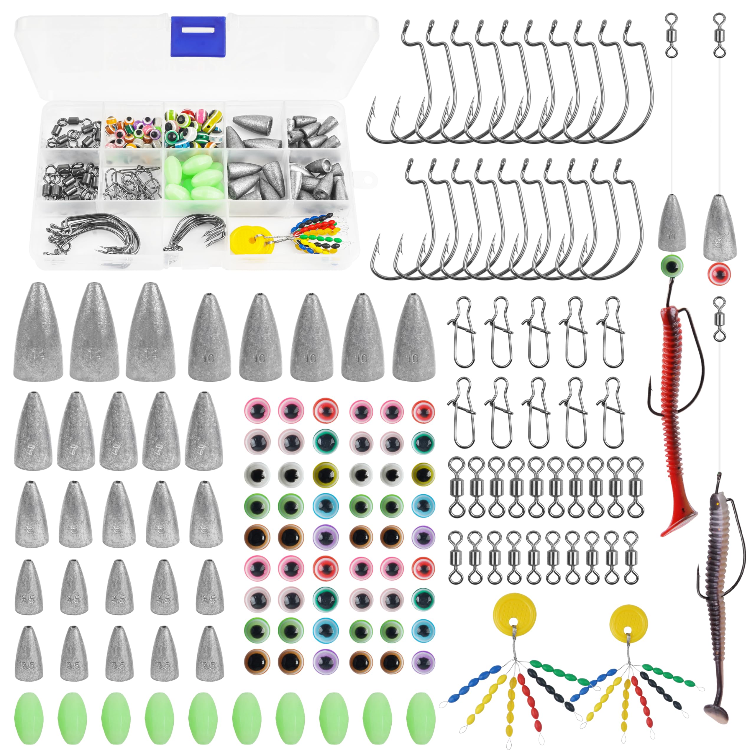 Amazon.com : OROOTL Texas Rig Carolina Rigs Making Kit, 150pcs Bass ...