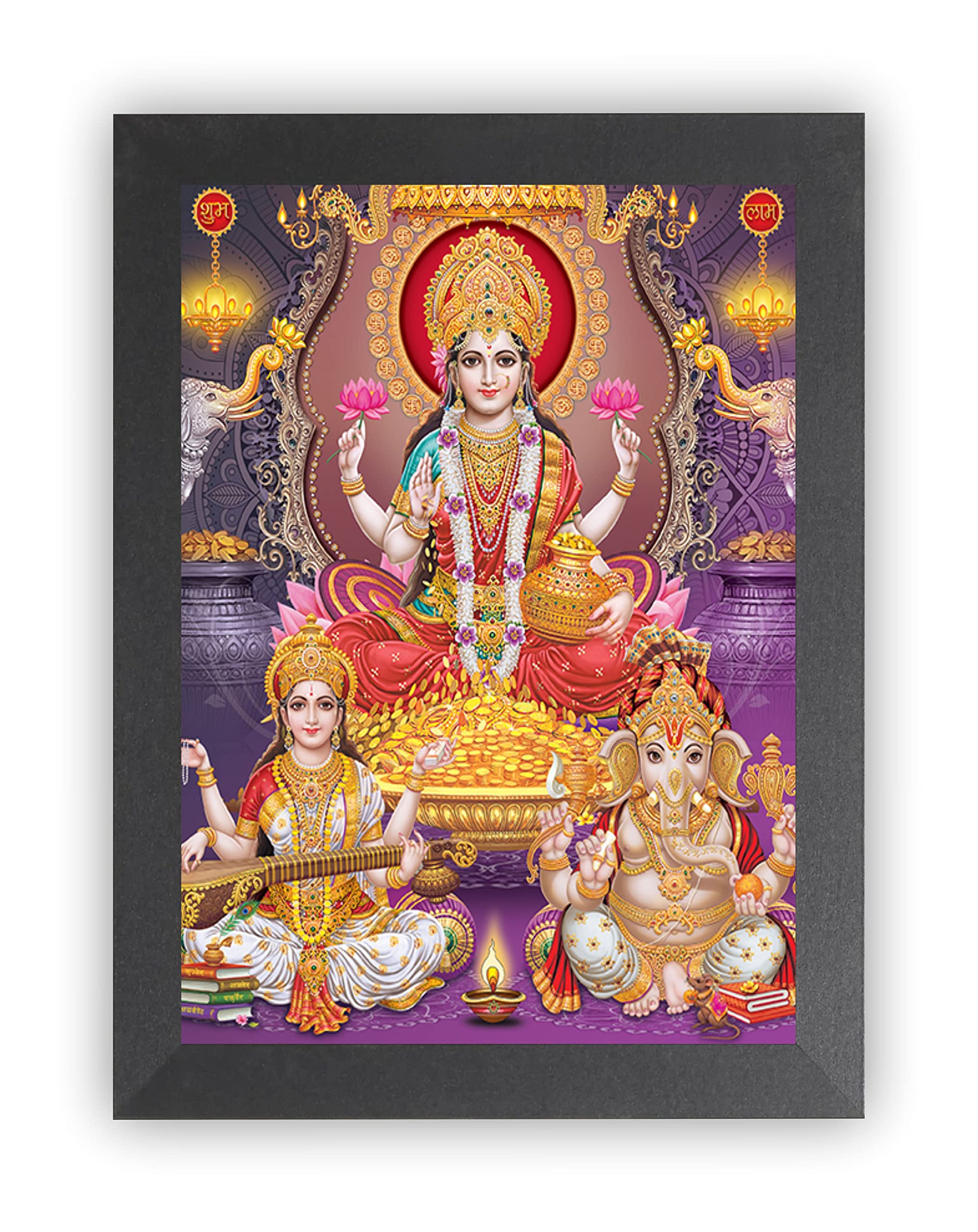Goddess Lord MAHALakshmi GaneshJI HD Photo Frame, LaxmiJI Photo Frame ...