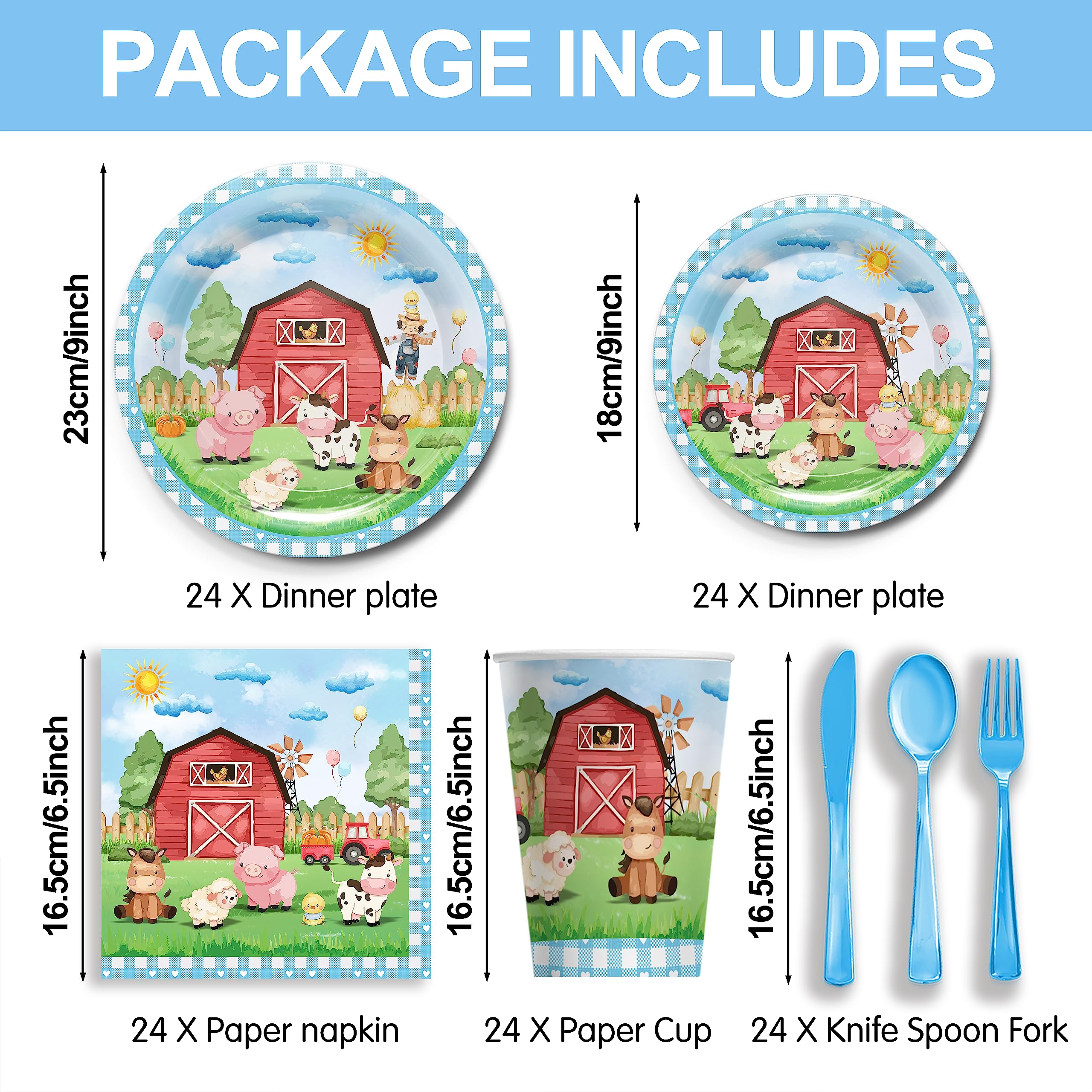 Farm Animal Baby Shower Tableware