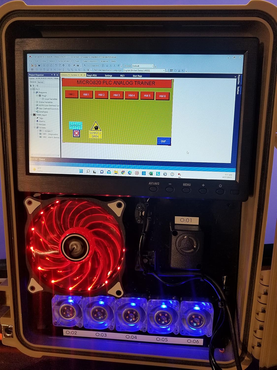 Allen Bradley PLC Trainer Kit with HMI Panelview Analog in/Out Ethernet ...