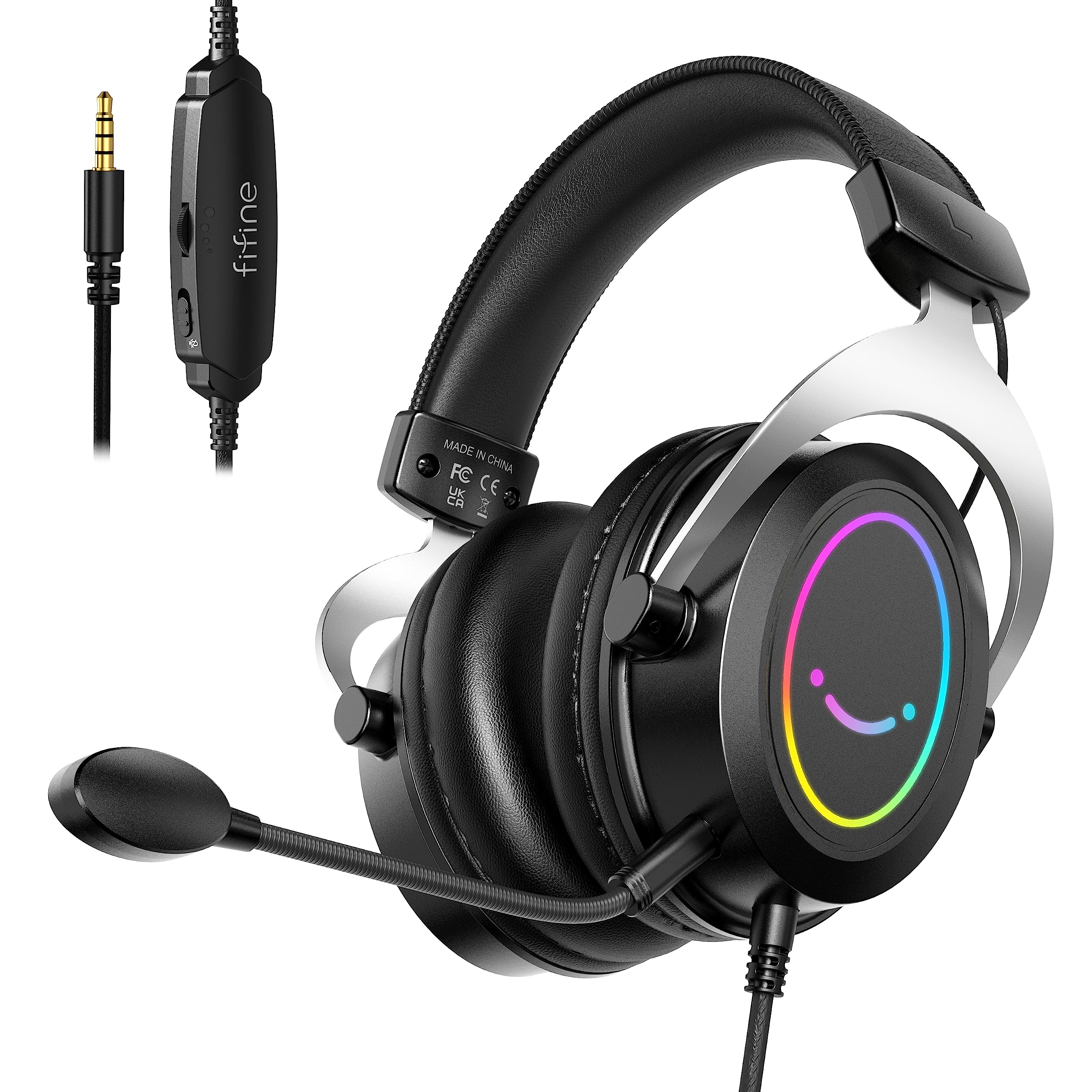 Fifine PC Gaming Headset, 3.5mm Jack Over-Ear Headphones with Passive ...
