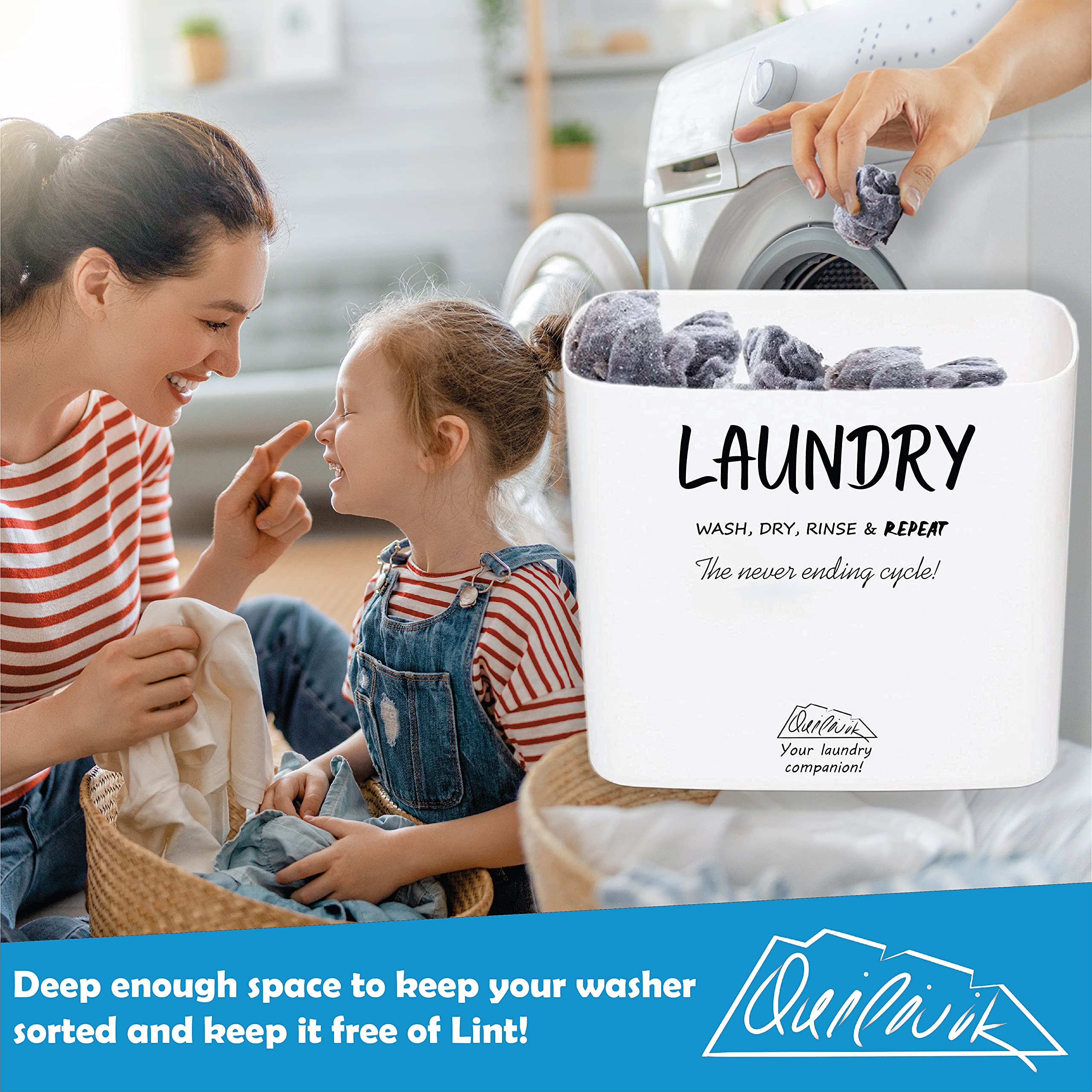 Magnetic Lint Bin For Laundry Room Large & Small With Dryer Lint Brush ...