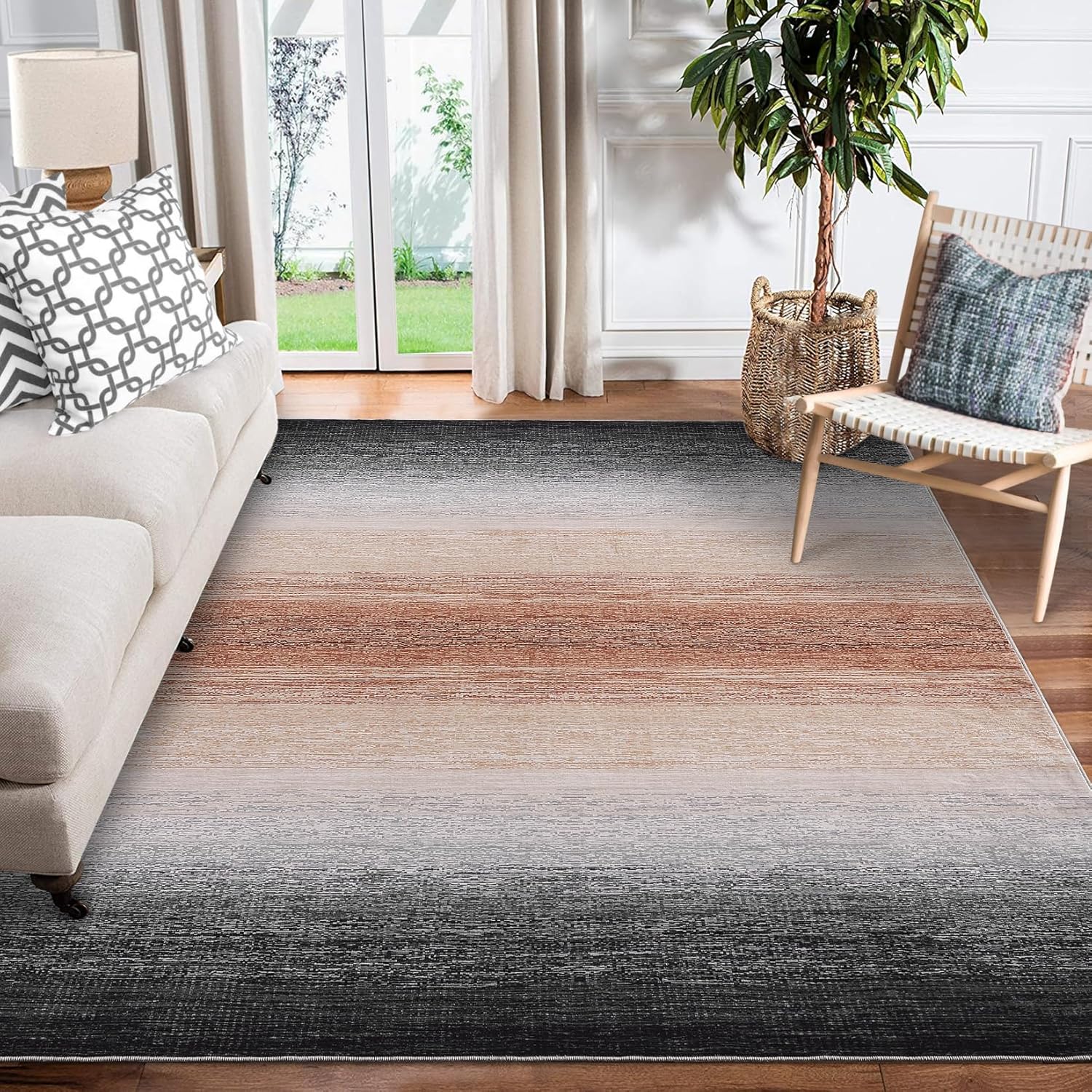 Amazon.com: CAROMIO Washable Rug 5x7 Bedroom Gradient Rug Non Slip ...