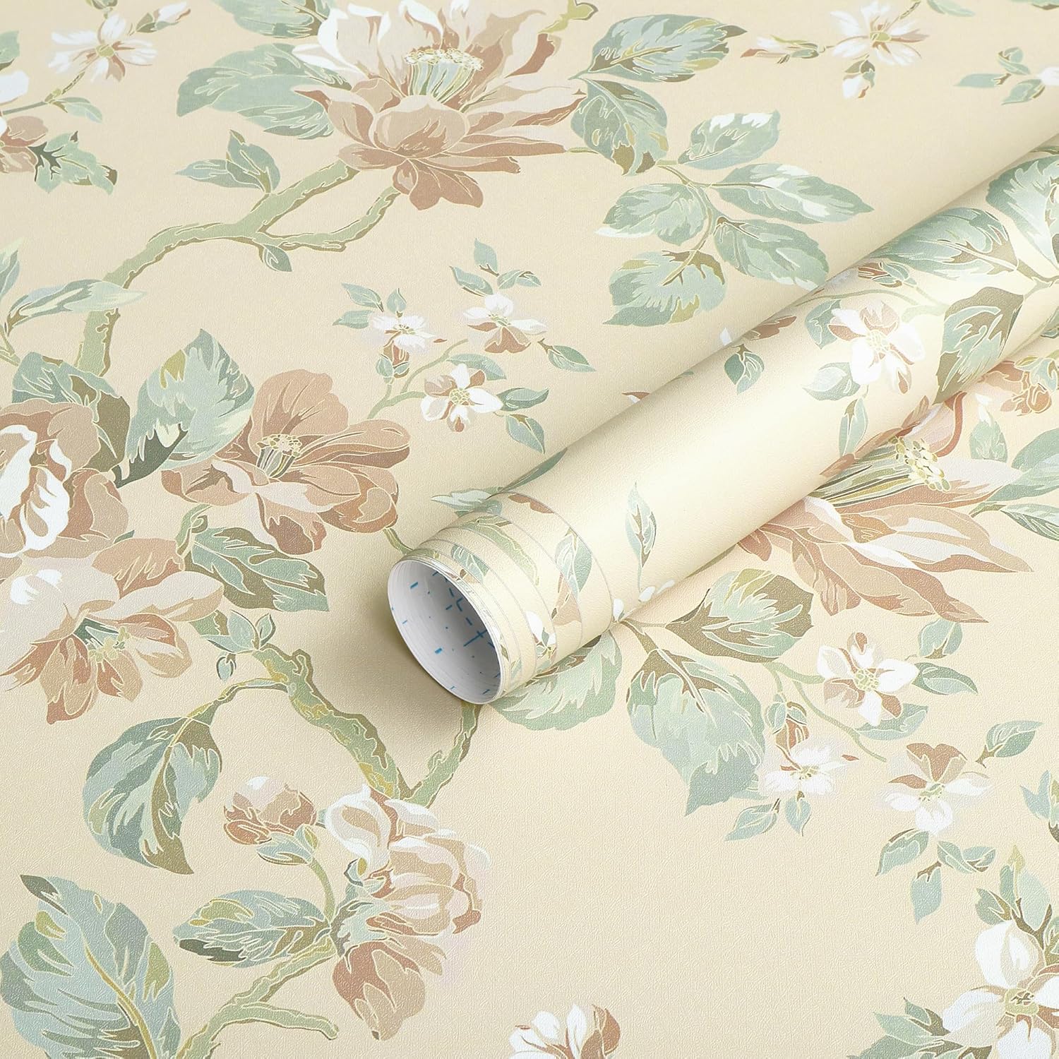 Feisoon Multicolor Floral Wallpaper Peel and Stick Pink Flower Green ...