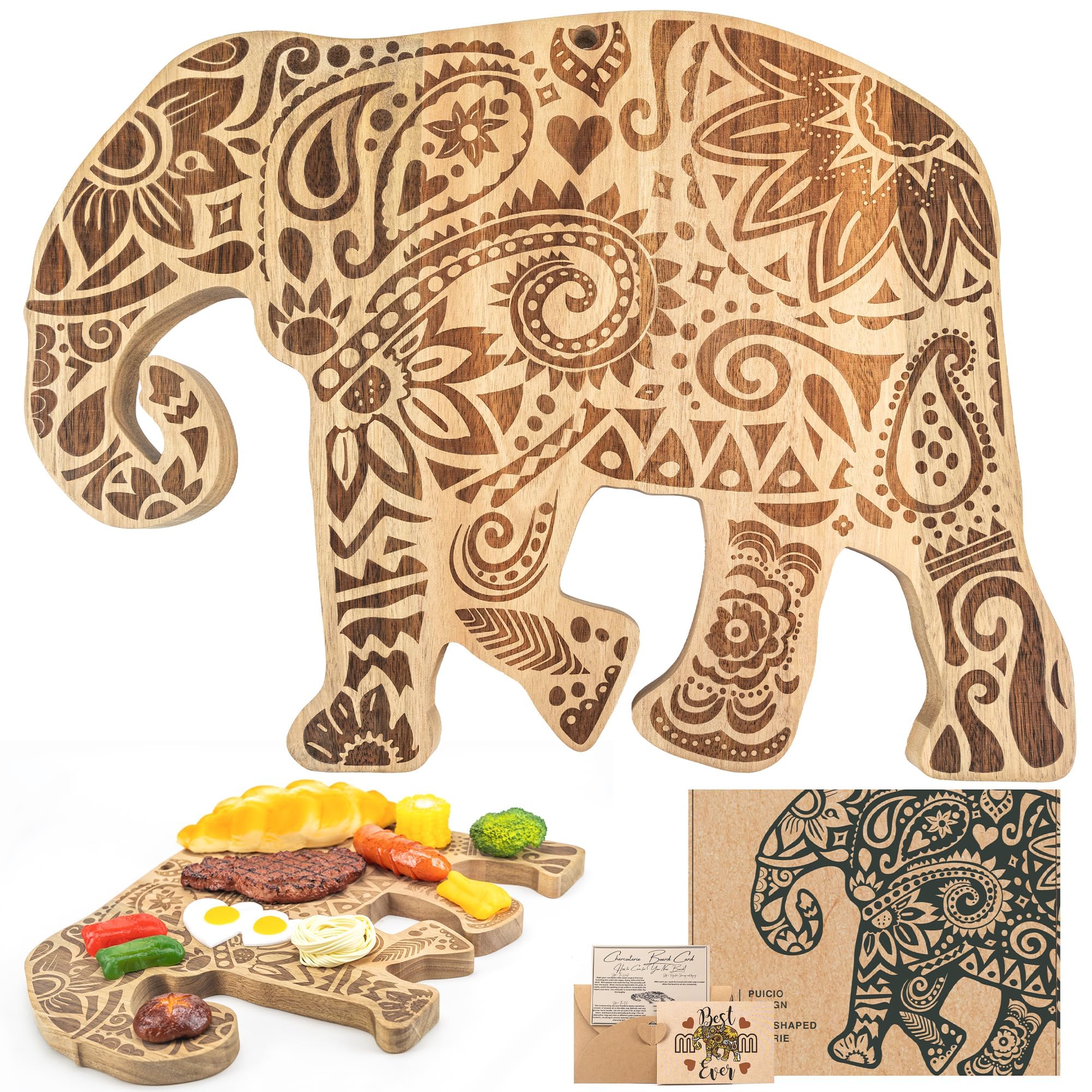 Amazon.com: Elephant Shaped Charcuterie Board, Elephant Gifts for ...