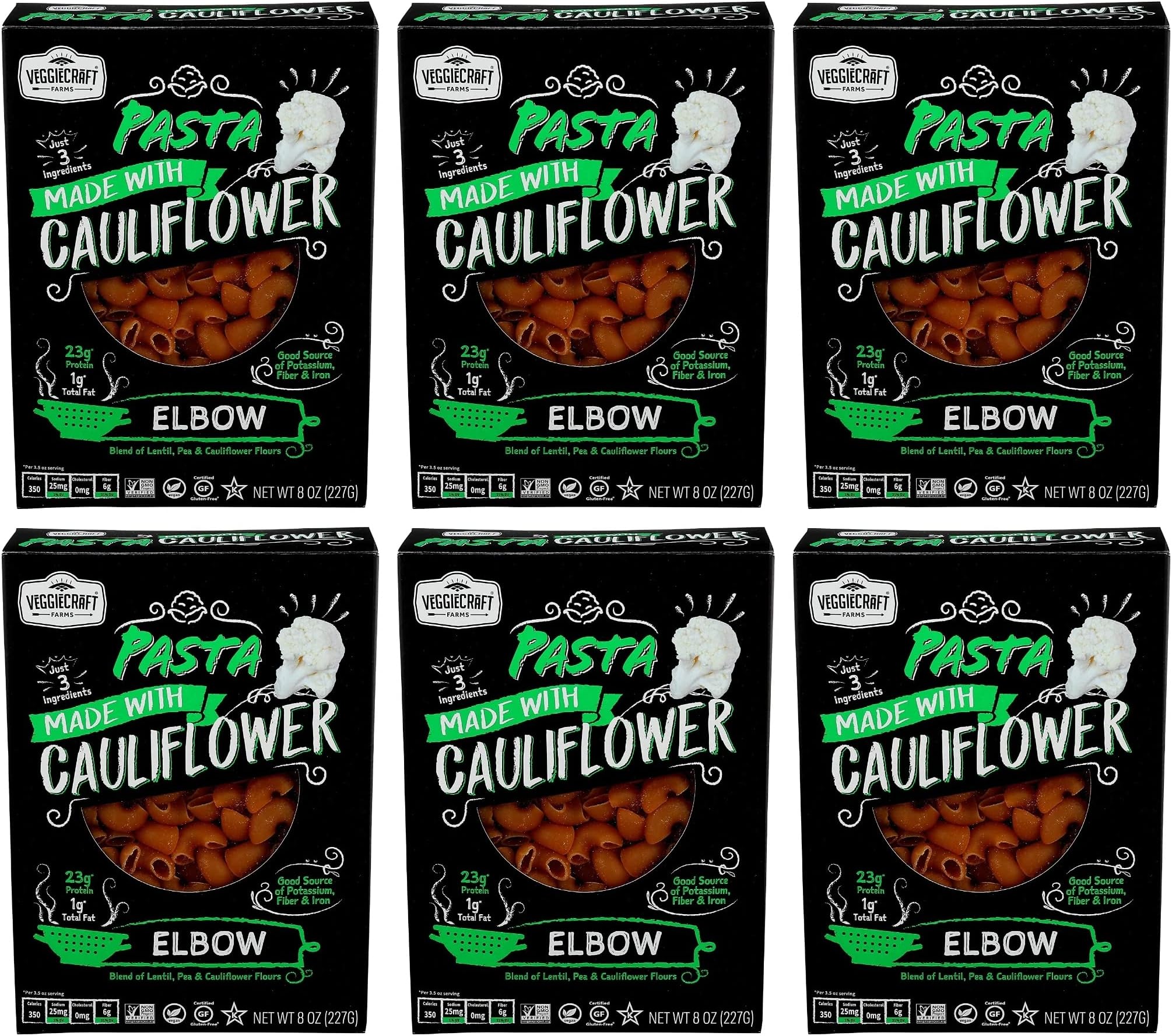 Amazon.com : Veggiecraft Farms Elbow Pasta Made With Lentil, Peas ...