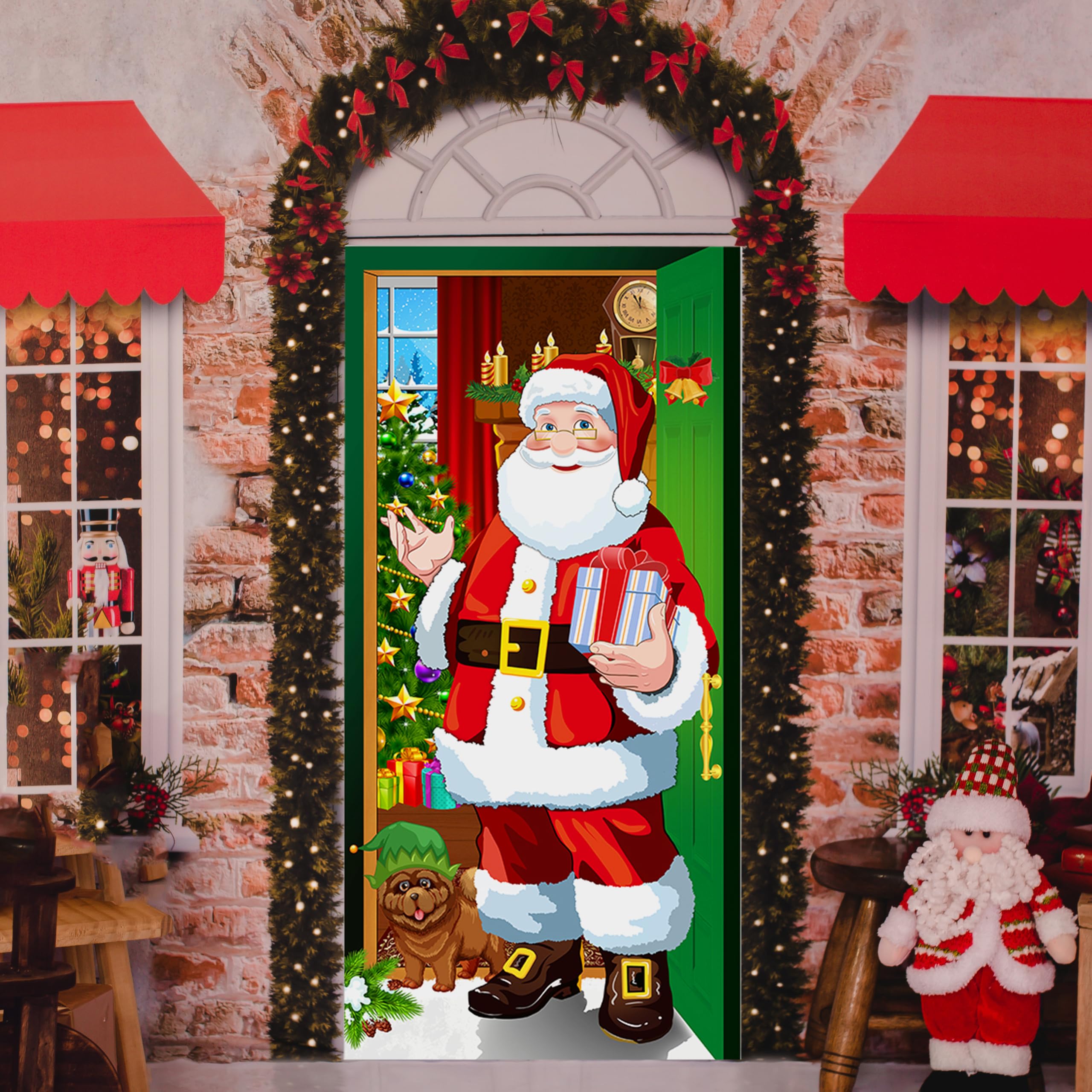 Amazon.com: PHOGARY Christmas Door Cover Christmas Door Decorations ...