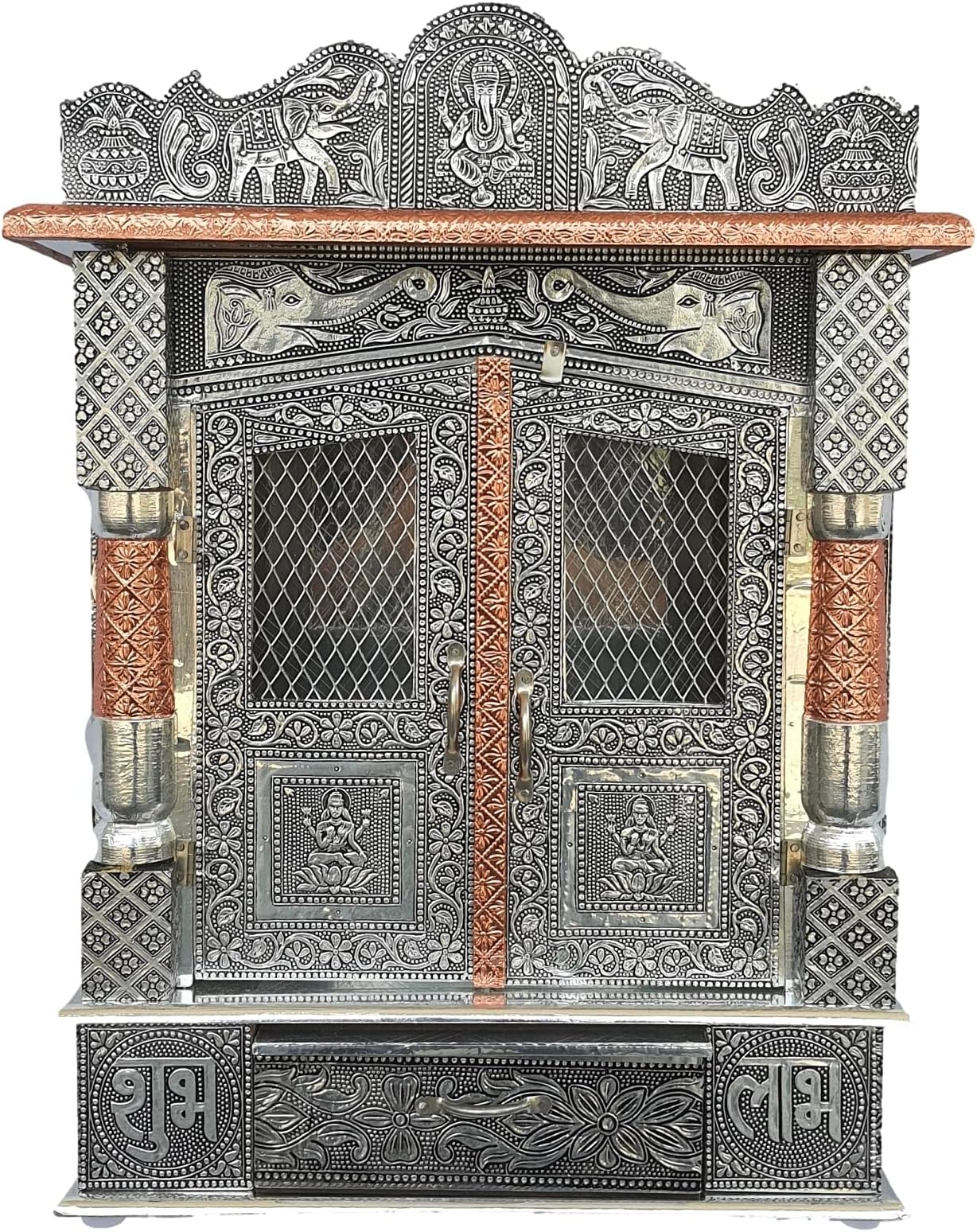 Spangle Stainless Steel Decorative Mandir (Stainless Steel_7.8 Inch X 3 ...