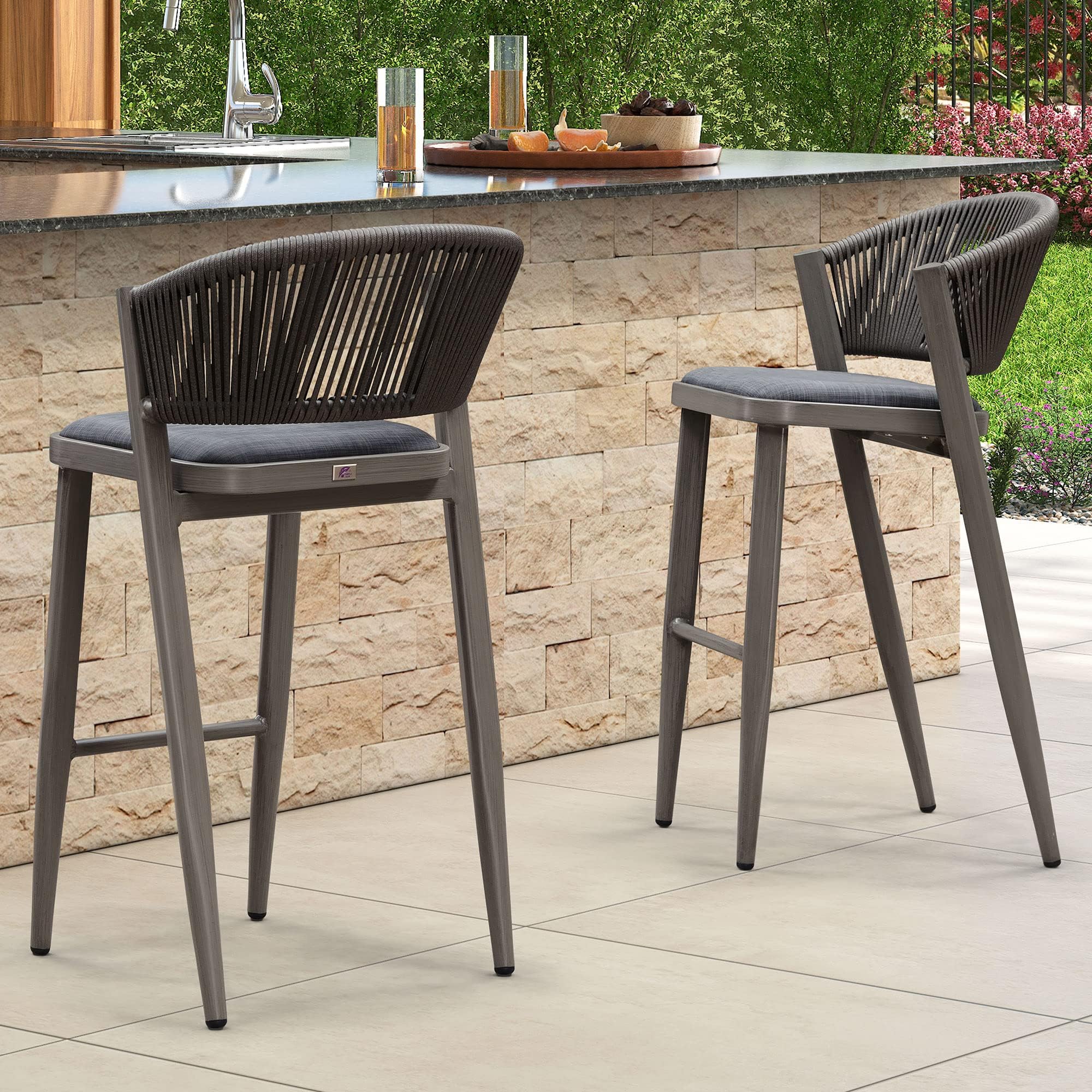 Amazon.com: Compamia Air Patio Counter Stool in White (Set of 2 ...