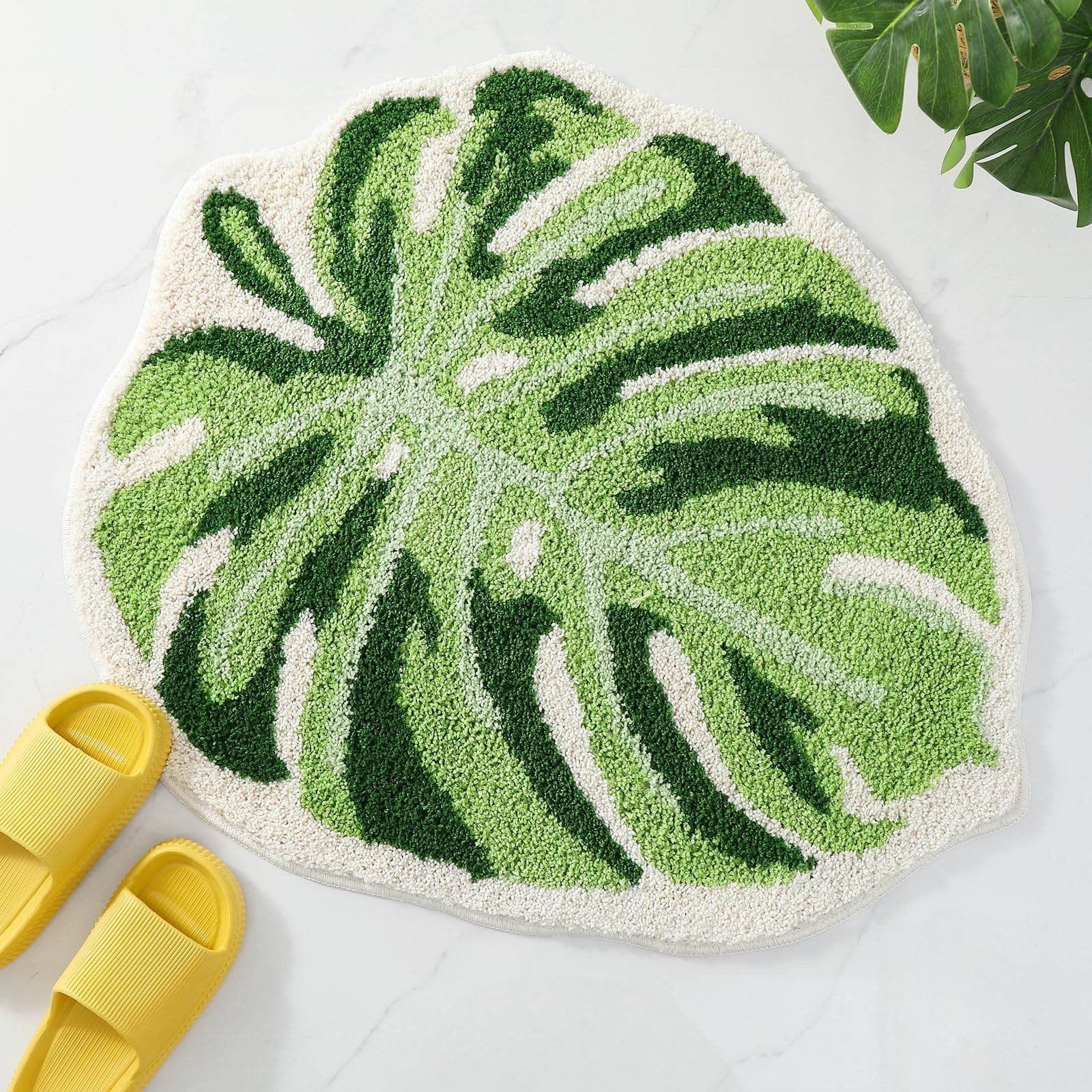 Amazon.com: Litabel Green Leaf Bath Mat for Bathroom, Cute Non Slip ...