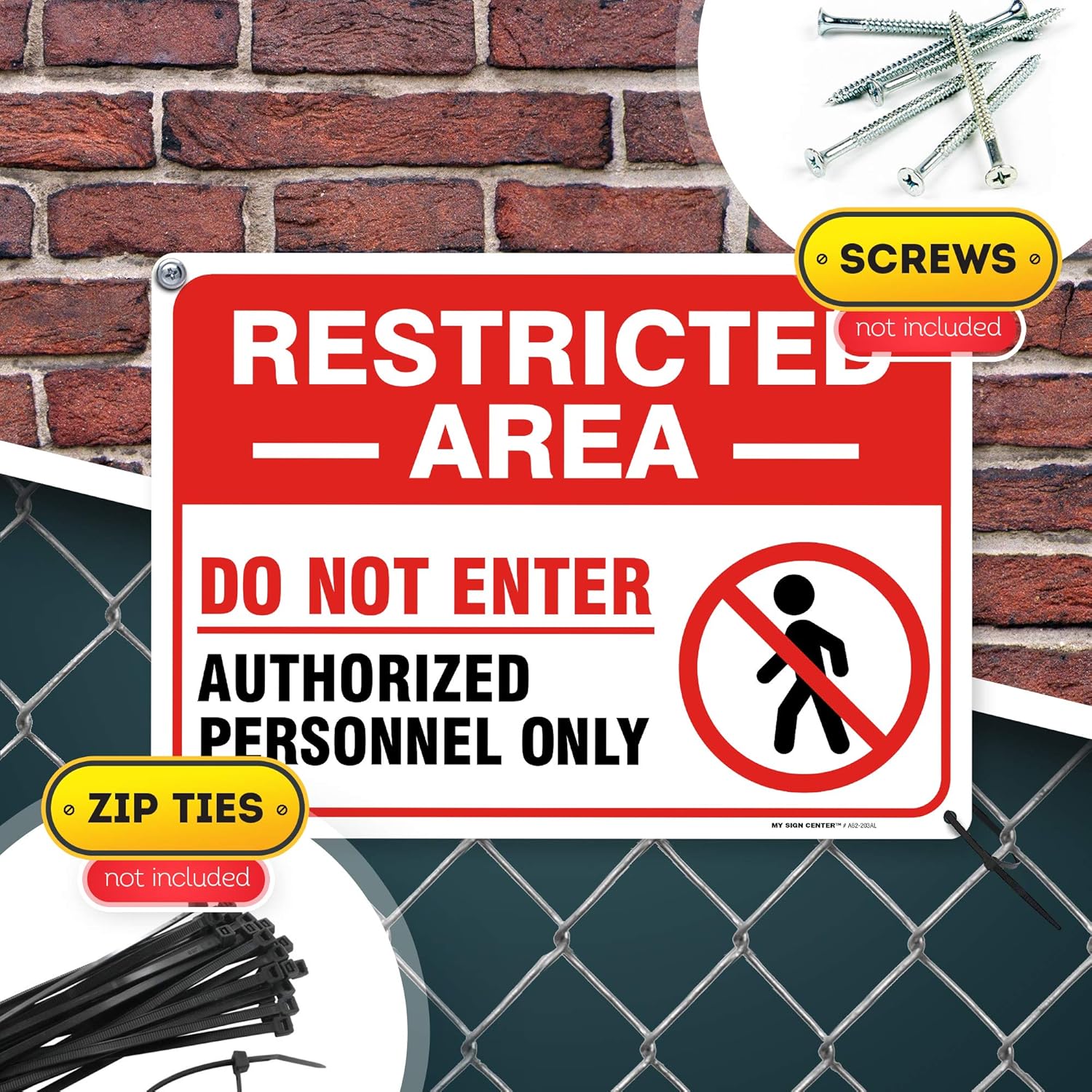 Cartel de área restringida Restricted Area Do Not Enter Authorized ...