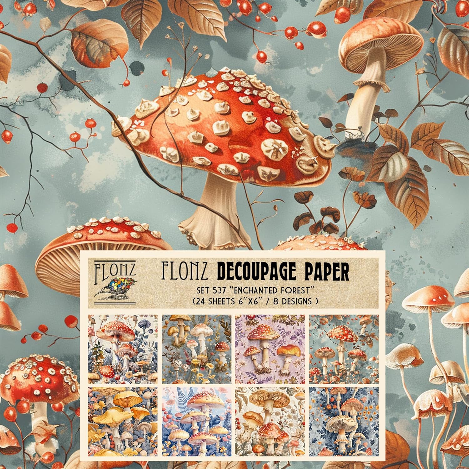 Amazon.com: Decoupage Paper Pack (24 Sheets 6"x6") Enchanted Forest ...