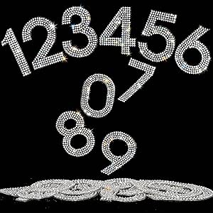 Amazon.com: Locacrystal 40Pcs Bling Rhinestone Numbers Self-Adhesive ...
