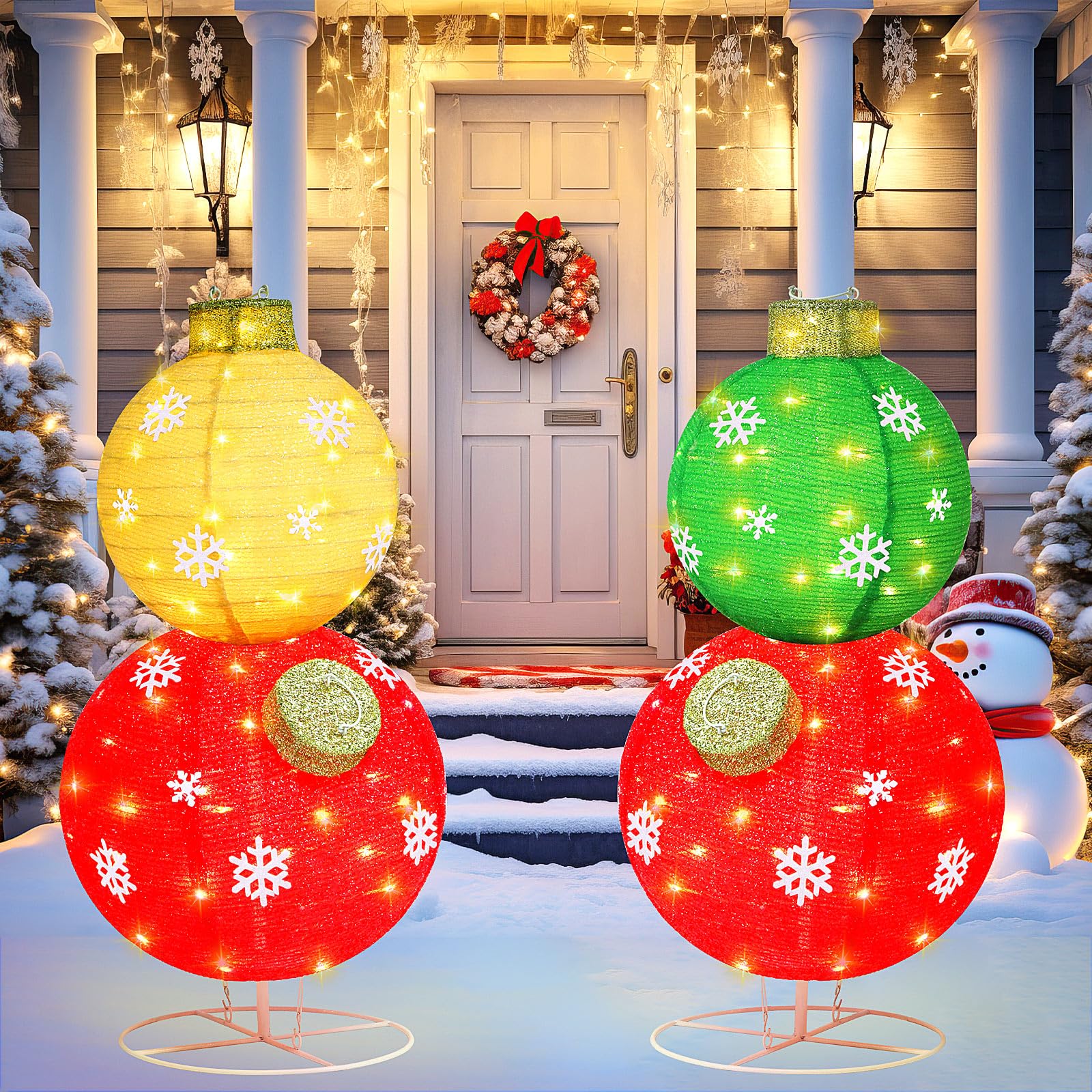 Amazon.com: Dingion 2 Set Large Lighted Pop up Stackable Ornament ...