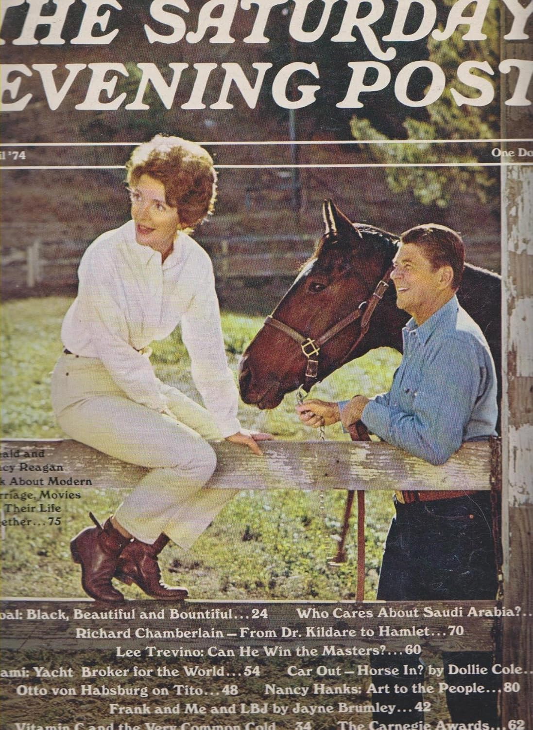 Saturday Evening Post Magazine (April, 1974) - Nancy and Ronald Reagan ...
