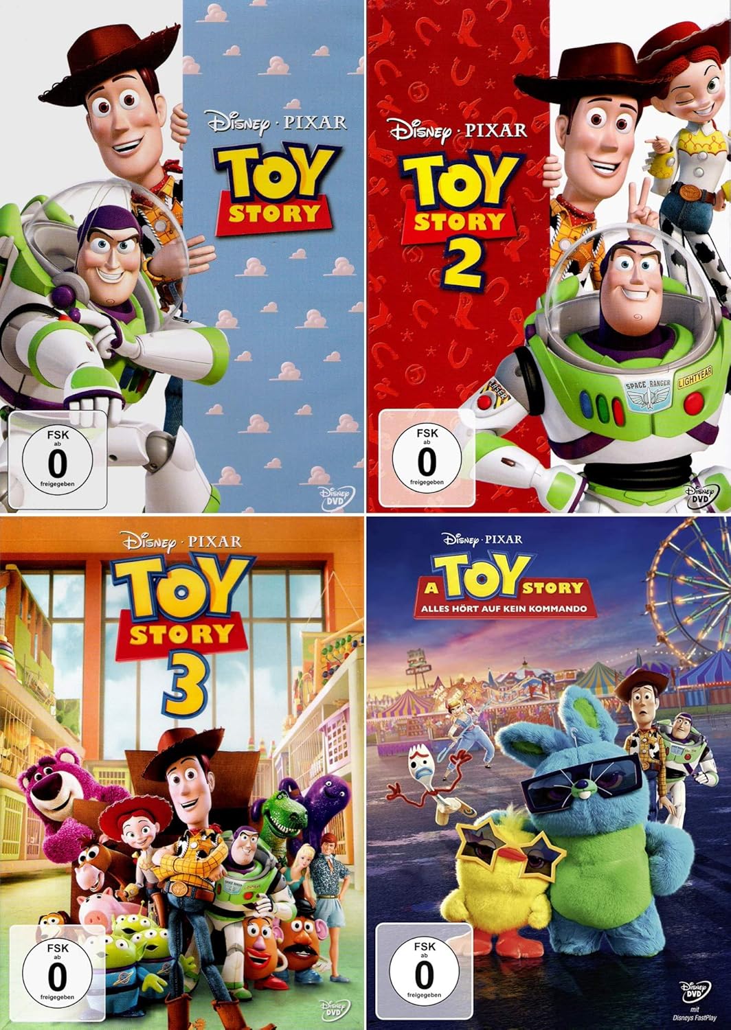Toy Story 1 + 2 + 3 + 4 Collection [4 DVD Set] No Box: Amazon.co.uk ...