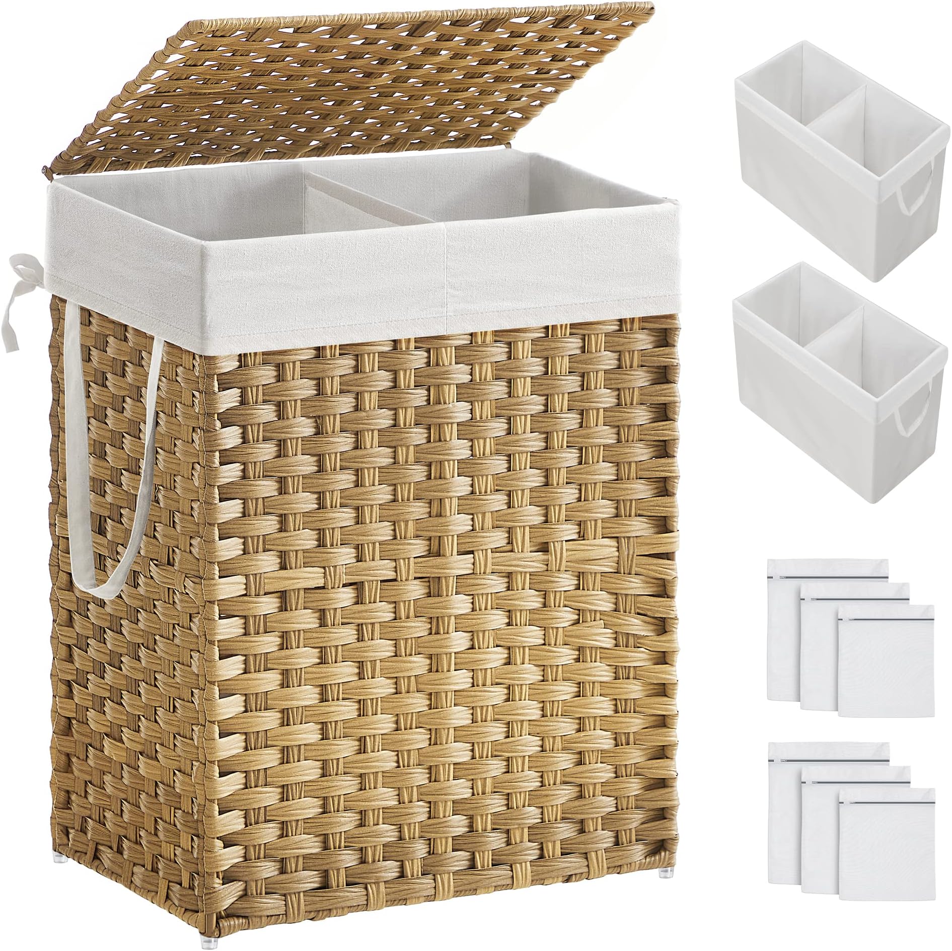 Amazon.com: OIAHOMY Laundry Hamper with Lid, 135L Clothes Hamper with 3 ...