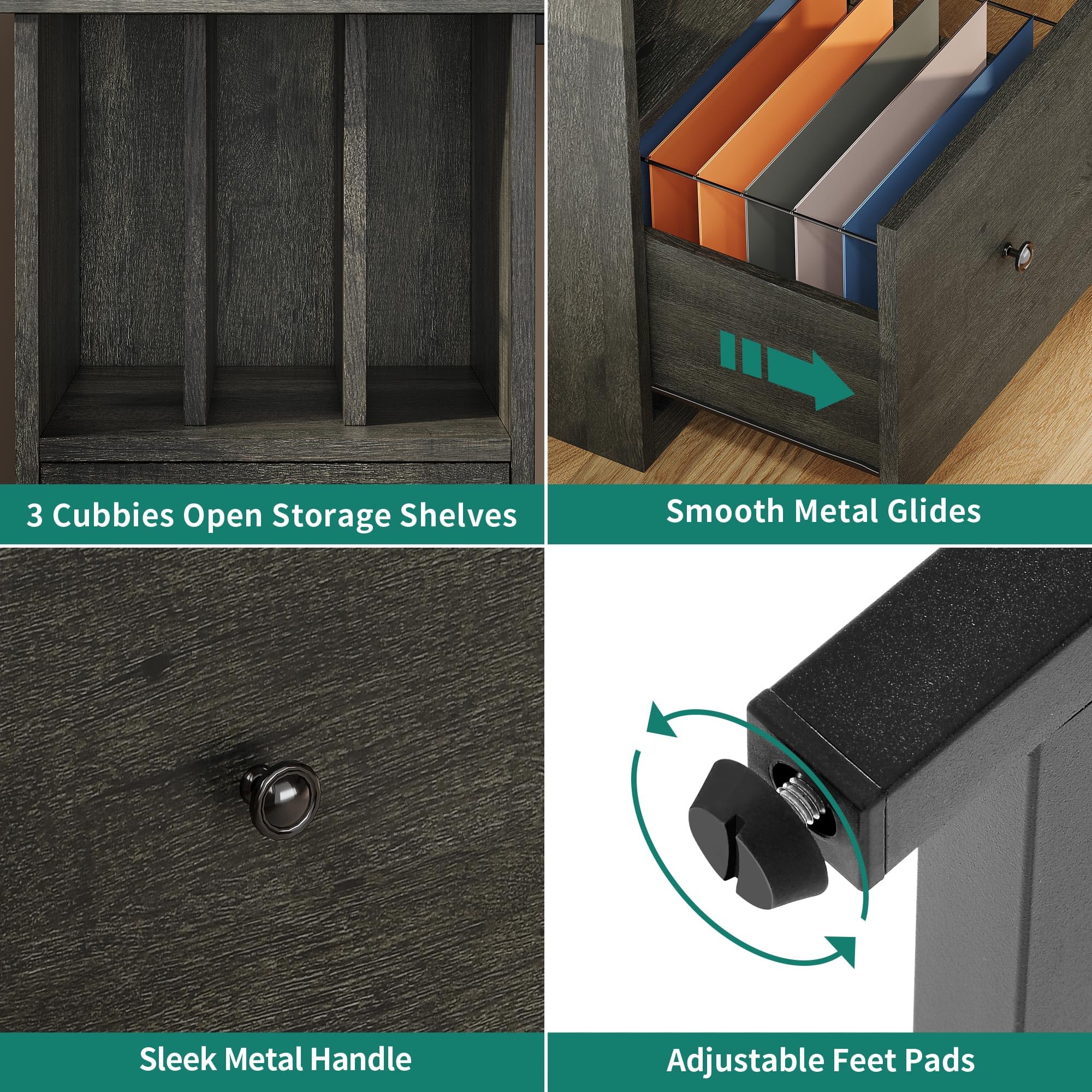 DWVO L Shaped Desk with Drawer & 3 Cubbies Storage Shelves, 67" Corner ...