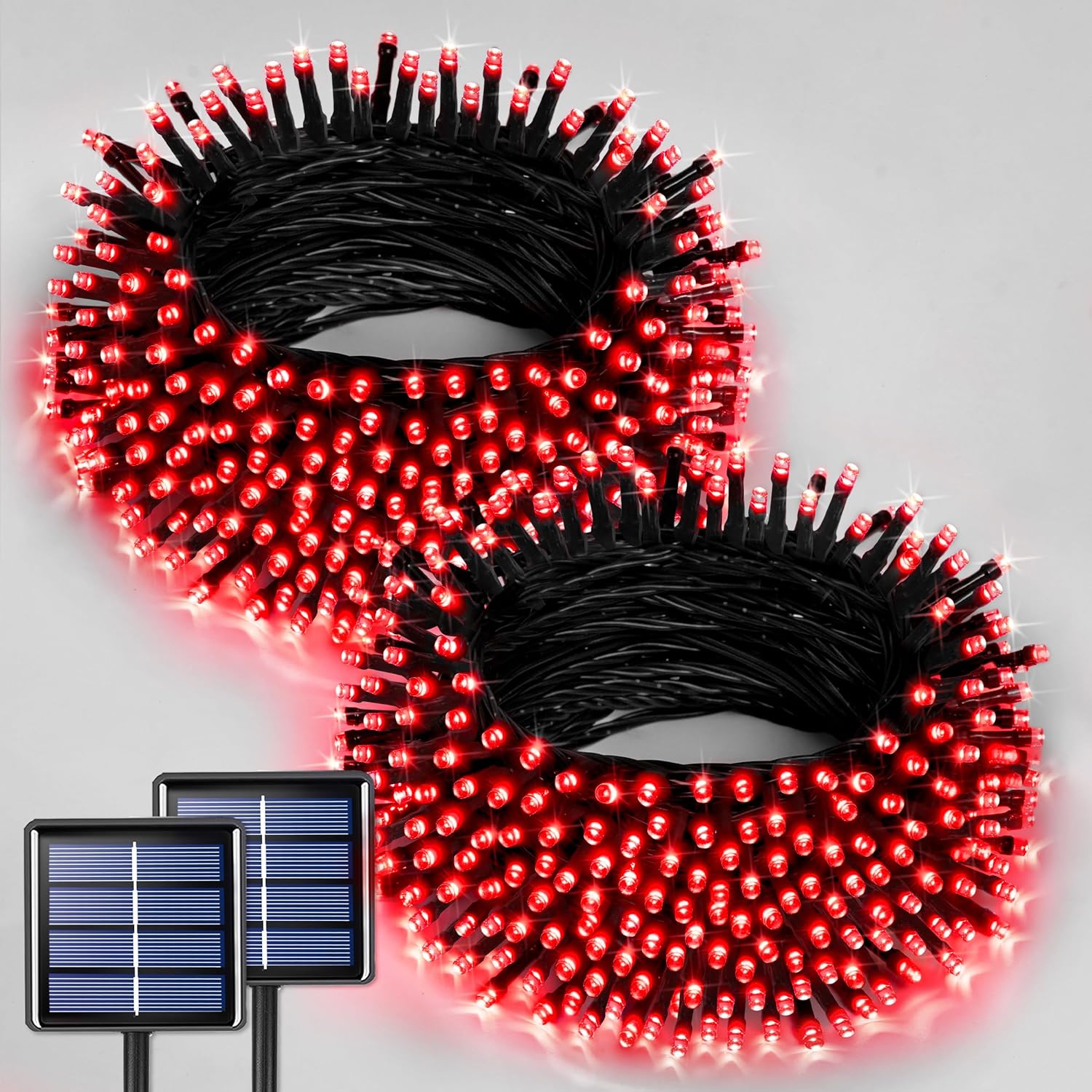 JMEXSUSS 2 Pack Red Solar Lights Outdoor Waterproof, Total 400 LED ...