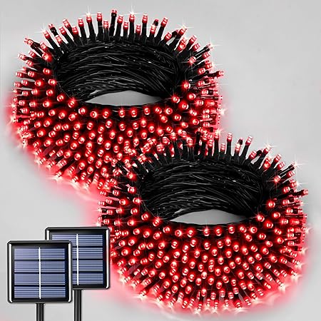 Amazon.com: JMEXSUSS 250 LED Red Halloween String Lights with 8 Modes ...