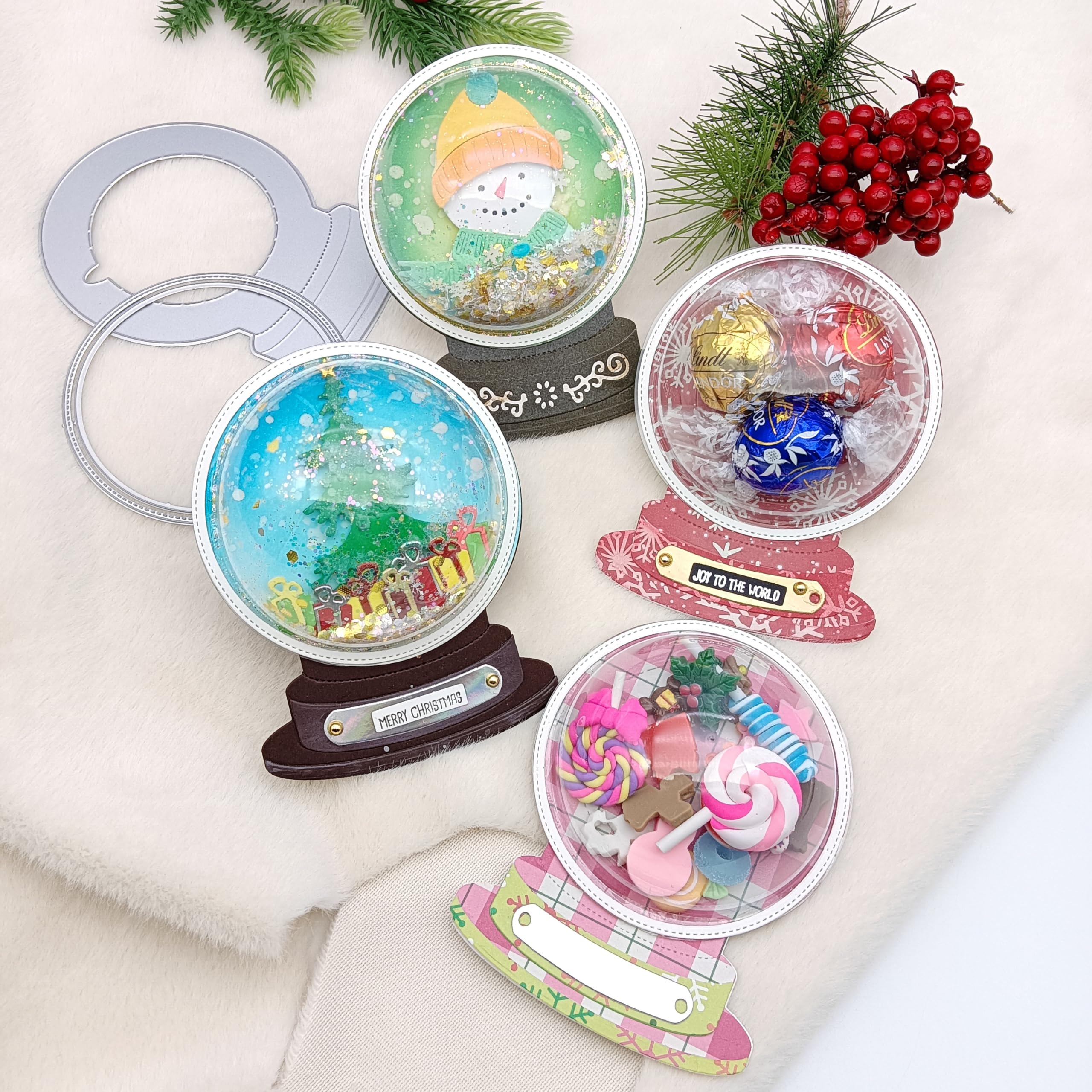 Amazon.com: 1pc Snow Globe Candy Dome Metal Die & 5pc Transparent ...