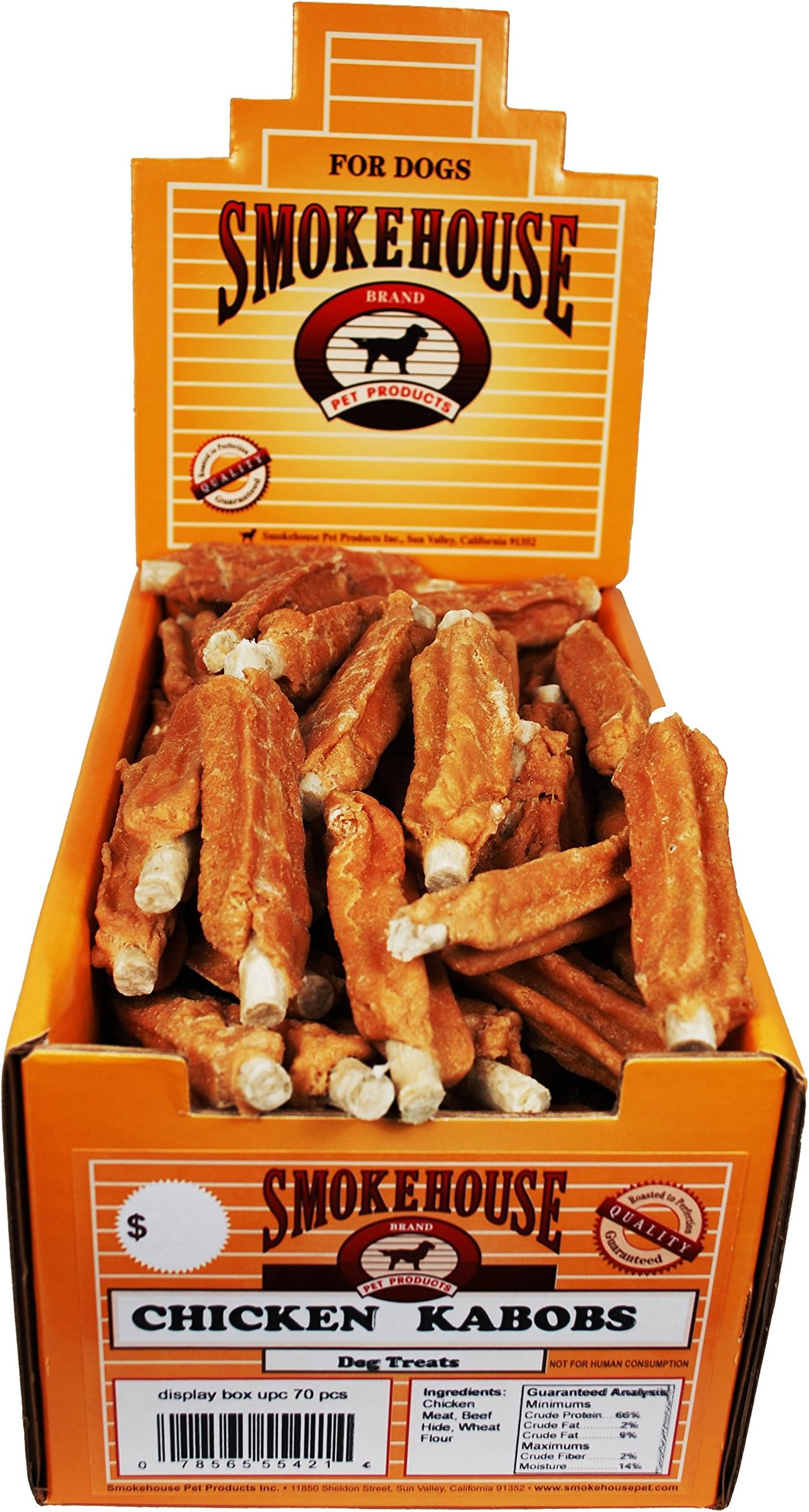 Amazon.com : Smokehouse Chicken Kabob Dog Treats, 70 Count : Dog Treats ...